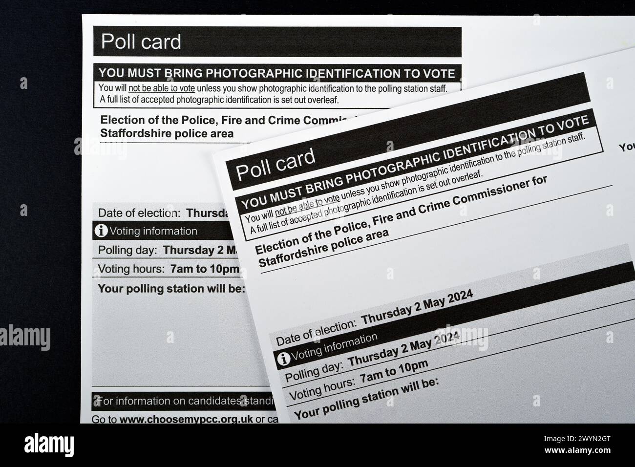 Poll cards for Election of the police Fire and Crime Commissioner for ...