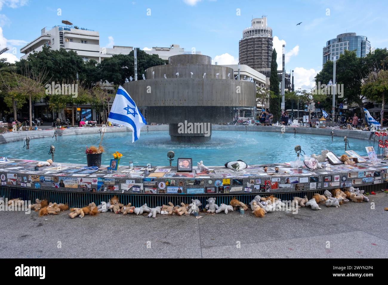 Tel Aviv, Israel. 07th Mar, 2024. Photos, flowers and other memorial ...