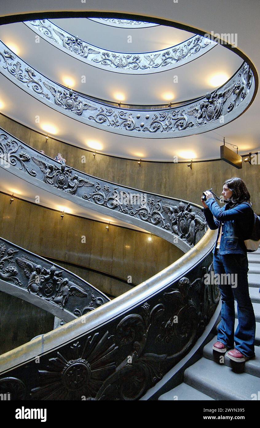 Spiral stairs by Donato Bramante at Vatican Museums. Vatican City, Rome ...