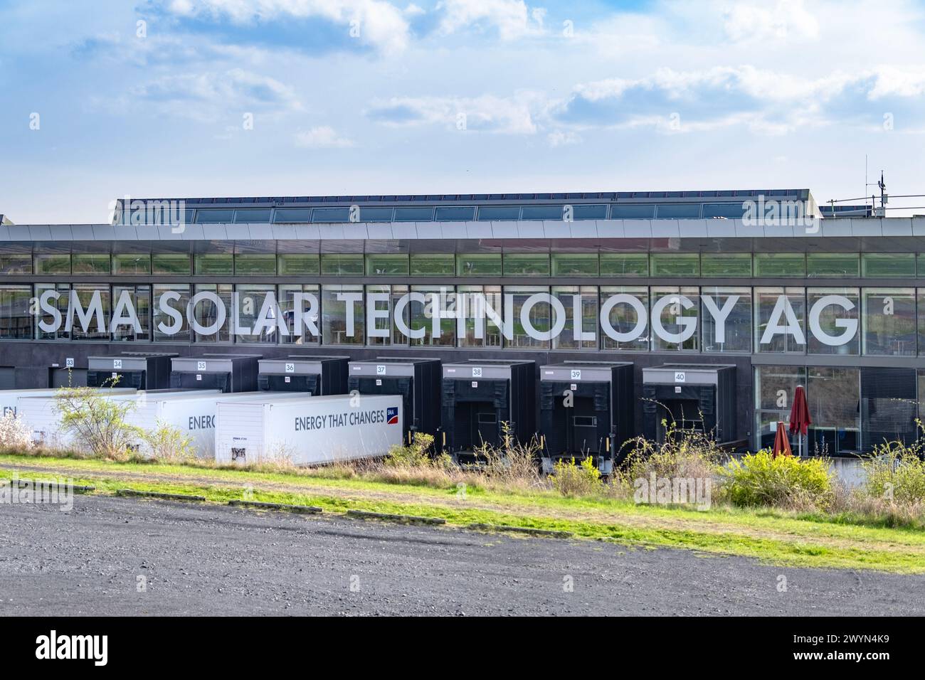 SMA company's building, logo SMA Solar Technology AG, global ...