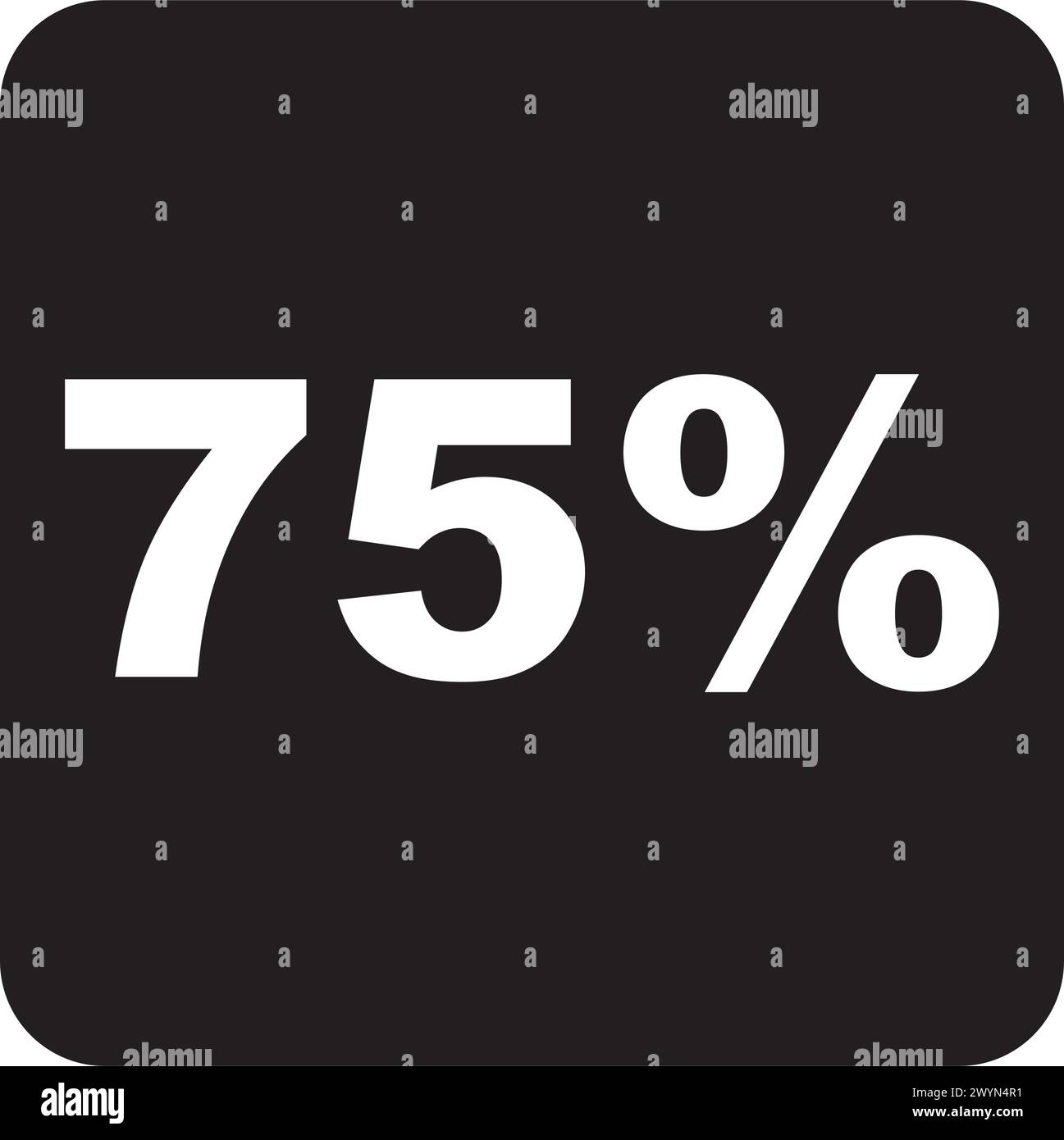 Vector icon 75%,symbol design template Stock Vector Image & Art - Alamy