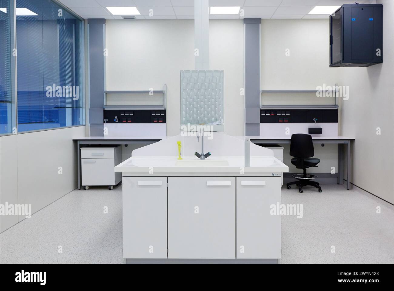 Chemical laboratory. Empty room. Research building. Incubator startups ...