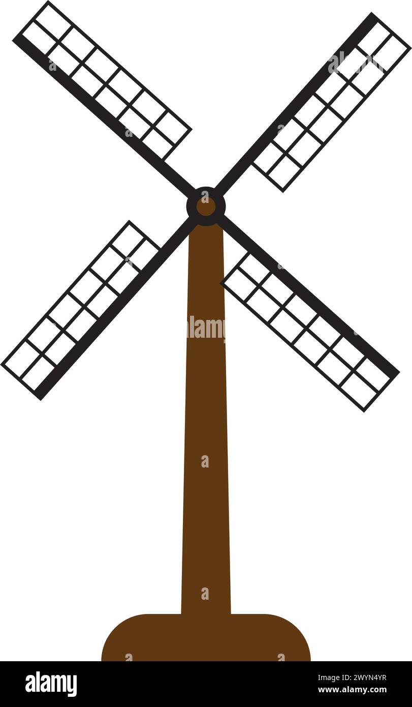 Windmill logo vector illustration flat design Stock Vector Image & Art ...