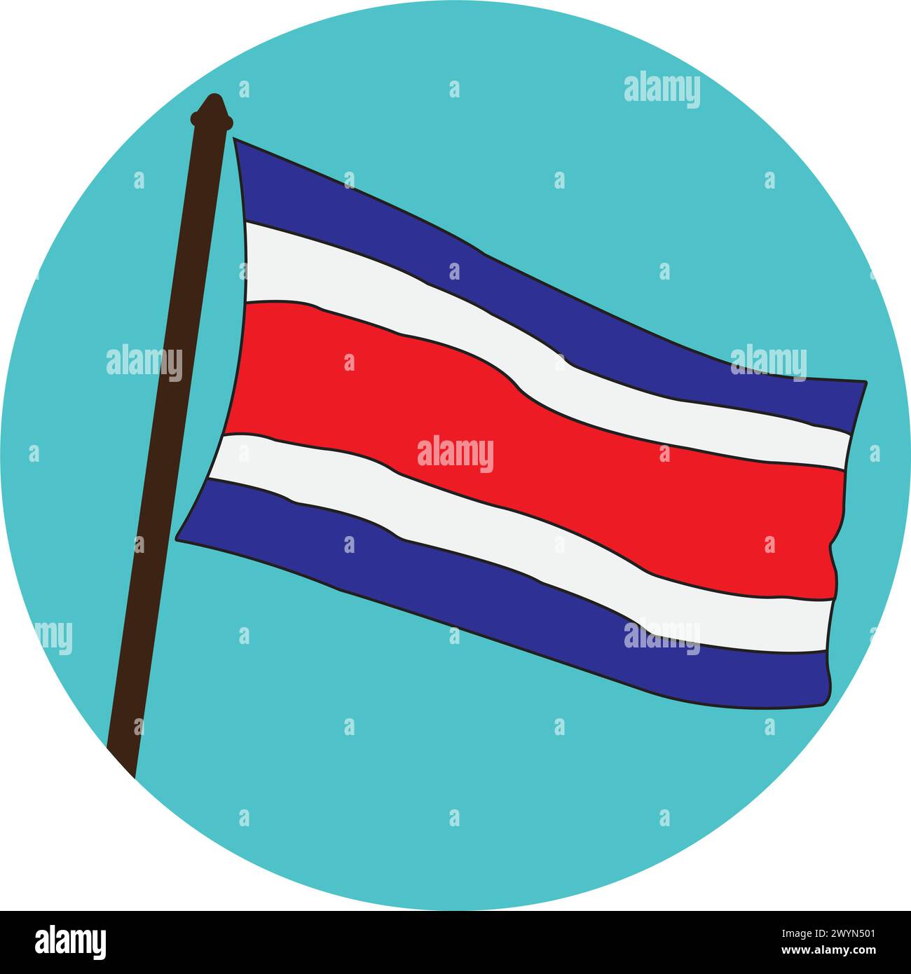 Costa Rican flag icon vector illustration symbol design Stock Vector ...