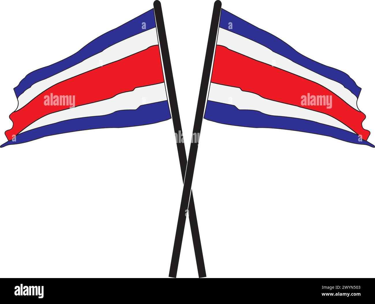 Costa Rican flag icon vector illustration symbol design Stock Vector ...