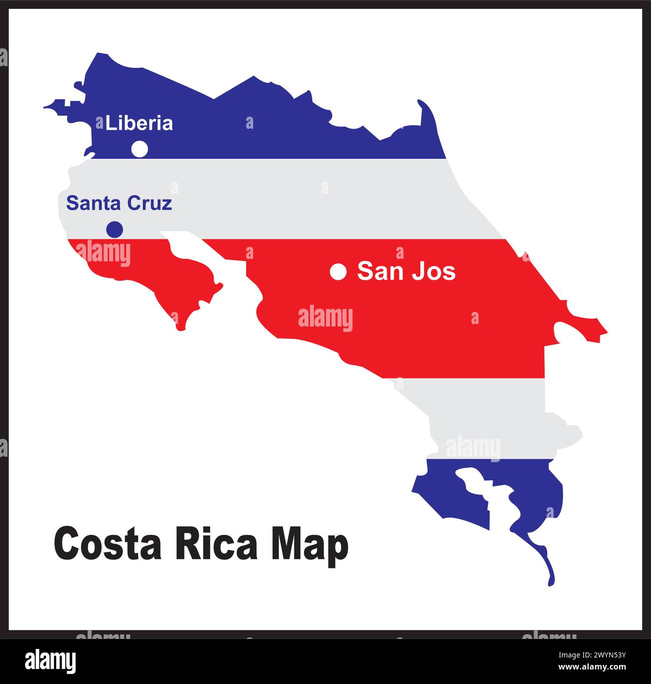 Map of Costa Rica icon vector illustration design Stock Vector Image ...