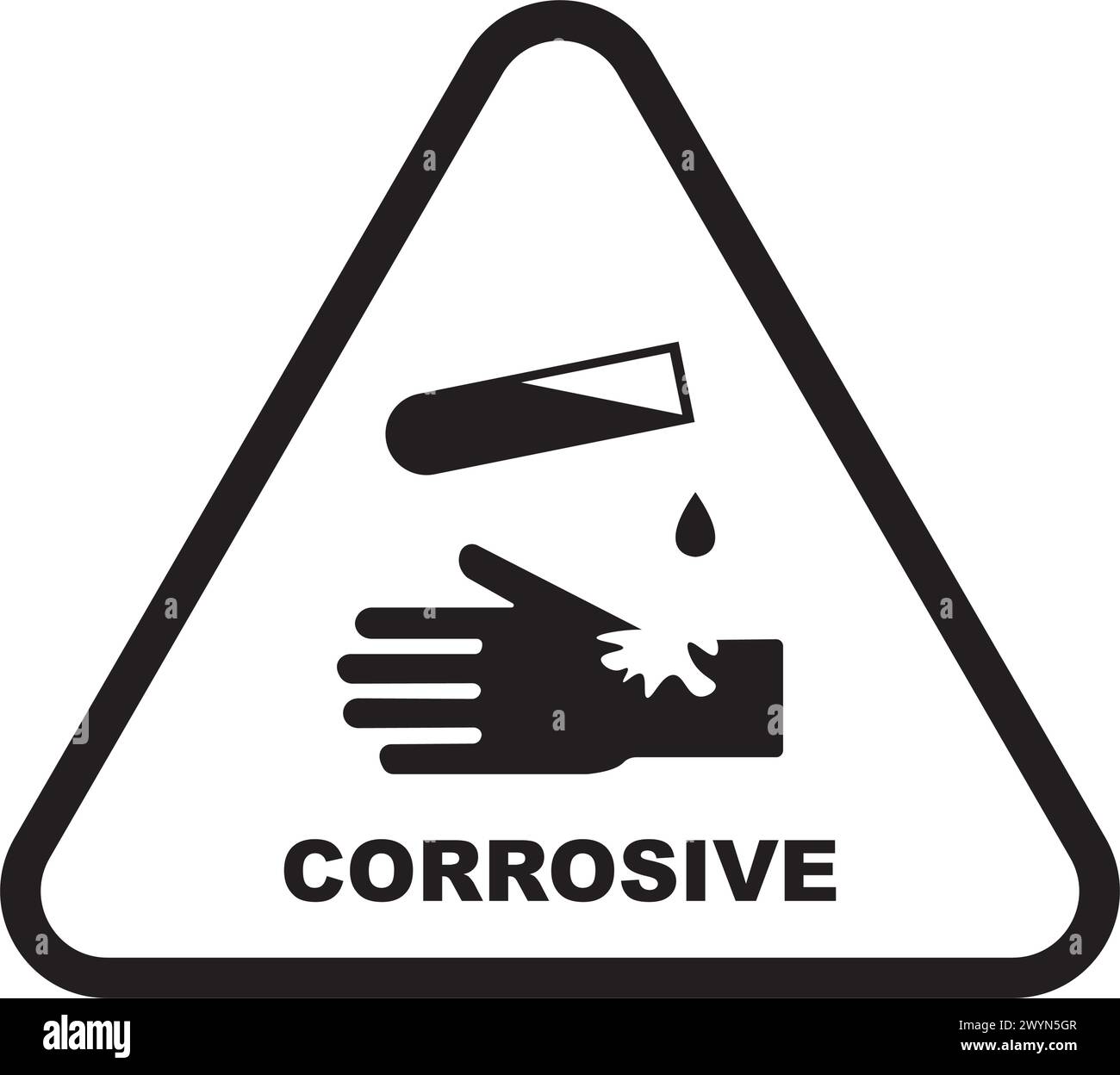 Chemical hazard icon, flammable warning symbol vector illustration ...