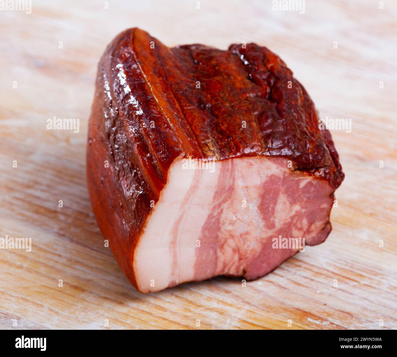 Russian tasty meal smoked brisket at wooden desk Stock Photo - Alamy