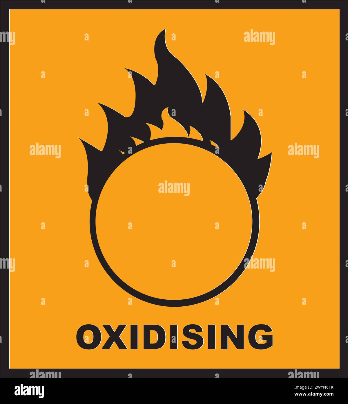 Chemical hazard icon, flammable warning symbol vector illustration ...