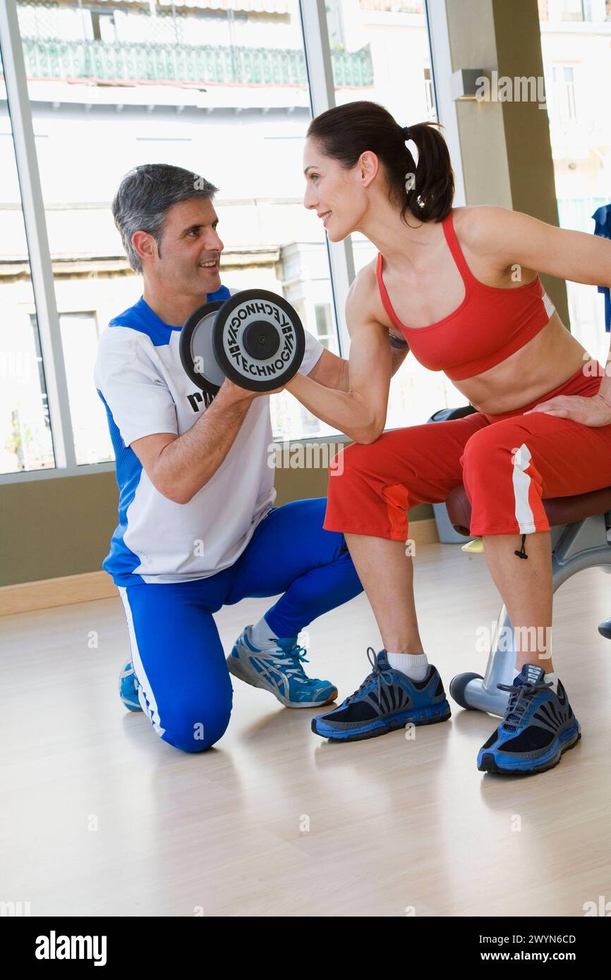 Human using hand weights hi-res stock photography and images - Alamy