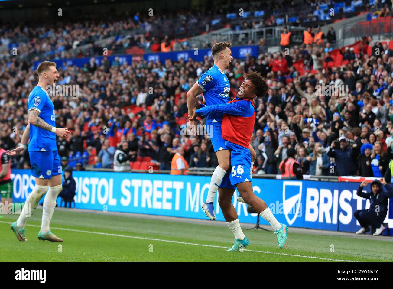 London, UK. 07th Apr, 2024. GOAL: Harrison Burrows of Peterborough ...
