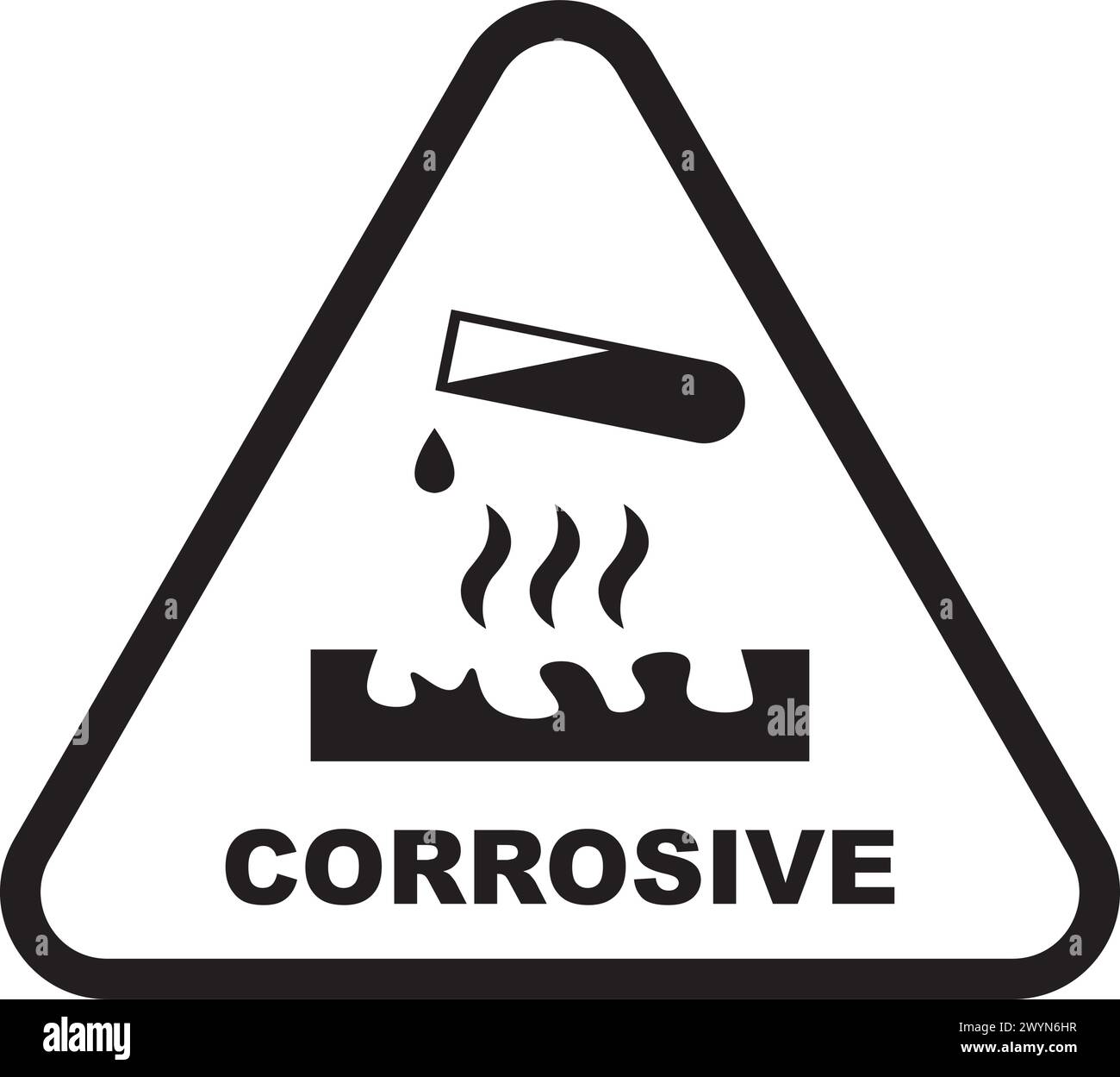 Chemical hazard icon, flammable warning symbol vector illustration ...
