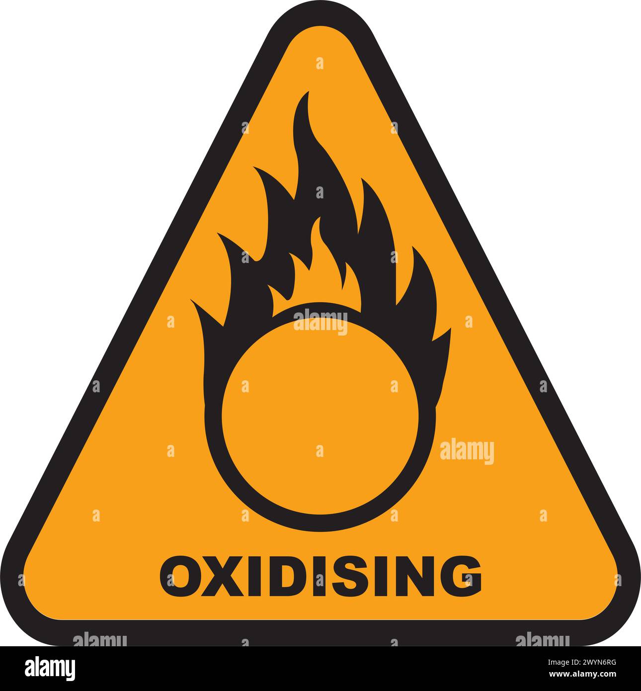 Chemical hazard icon, flammable warning symbol vector illustration ...