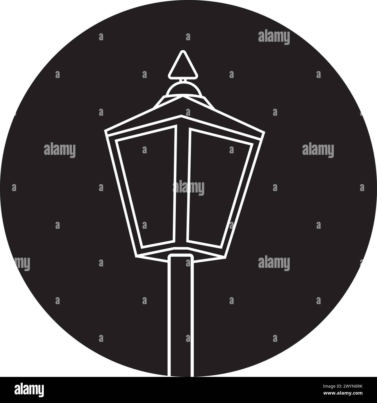Garden with lamp post Stock Vector Images - Alamy