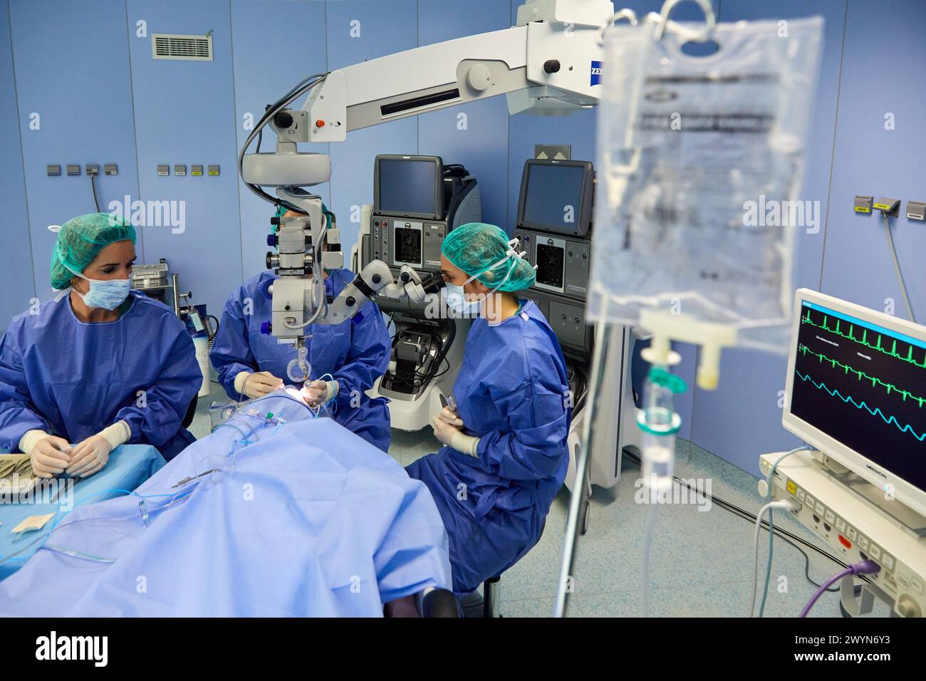 Surgical intervention of eyes, Cataracts, Operating theater of ...