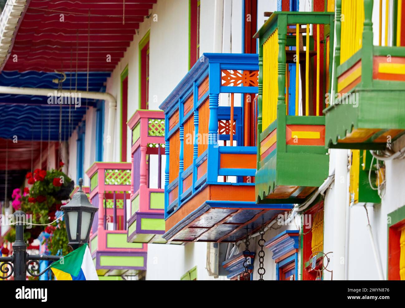 Calle Real, Salento, Quindio, Colombia, South America Stock Photo - Alamy