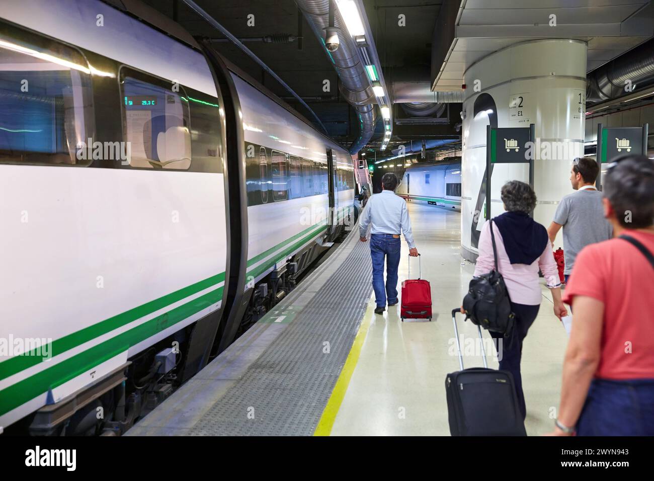 High speed train. Sans station. Barcelona. Catalonia. Spain Stock Photo ...