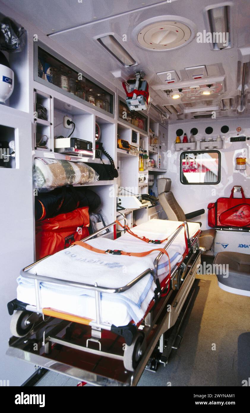Interior of ambulance Stock Photo - Alamy