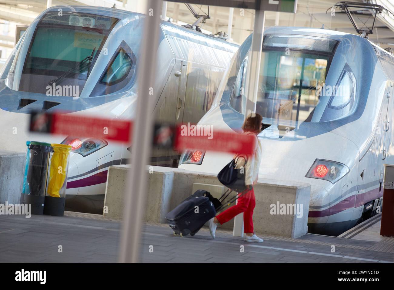 Valencia Joaquin Sorolla railway station. High Speed Train. AVE ...