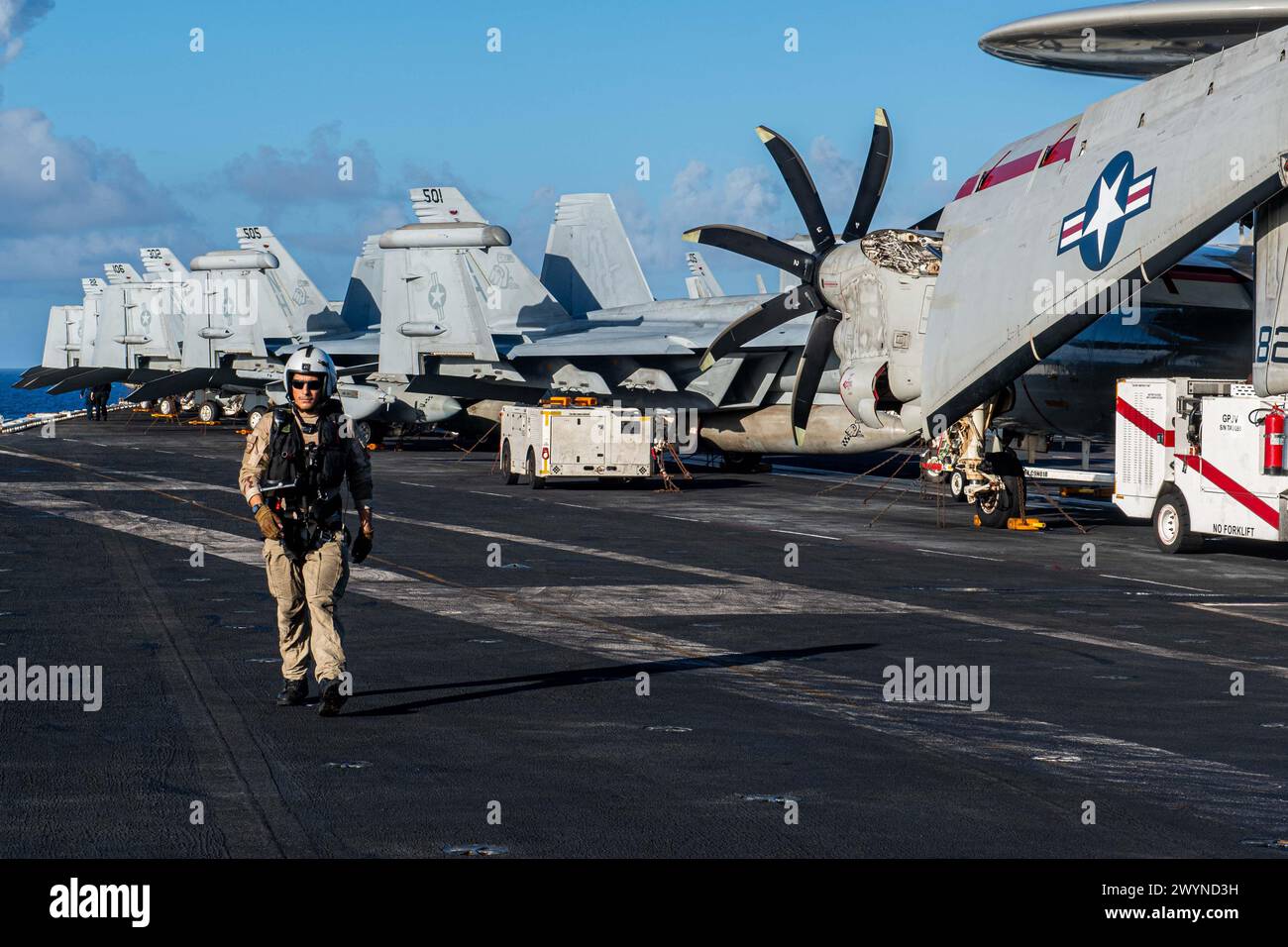 PHILIPPINE SEA (April 5, 2024) U.S. Navy Aircrewman (Tactical Helicopter) 3rd Class Daniel ...