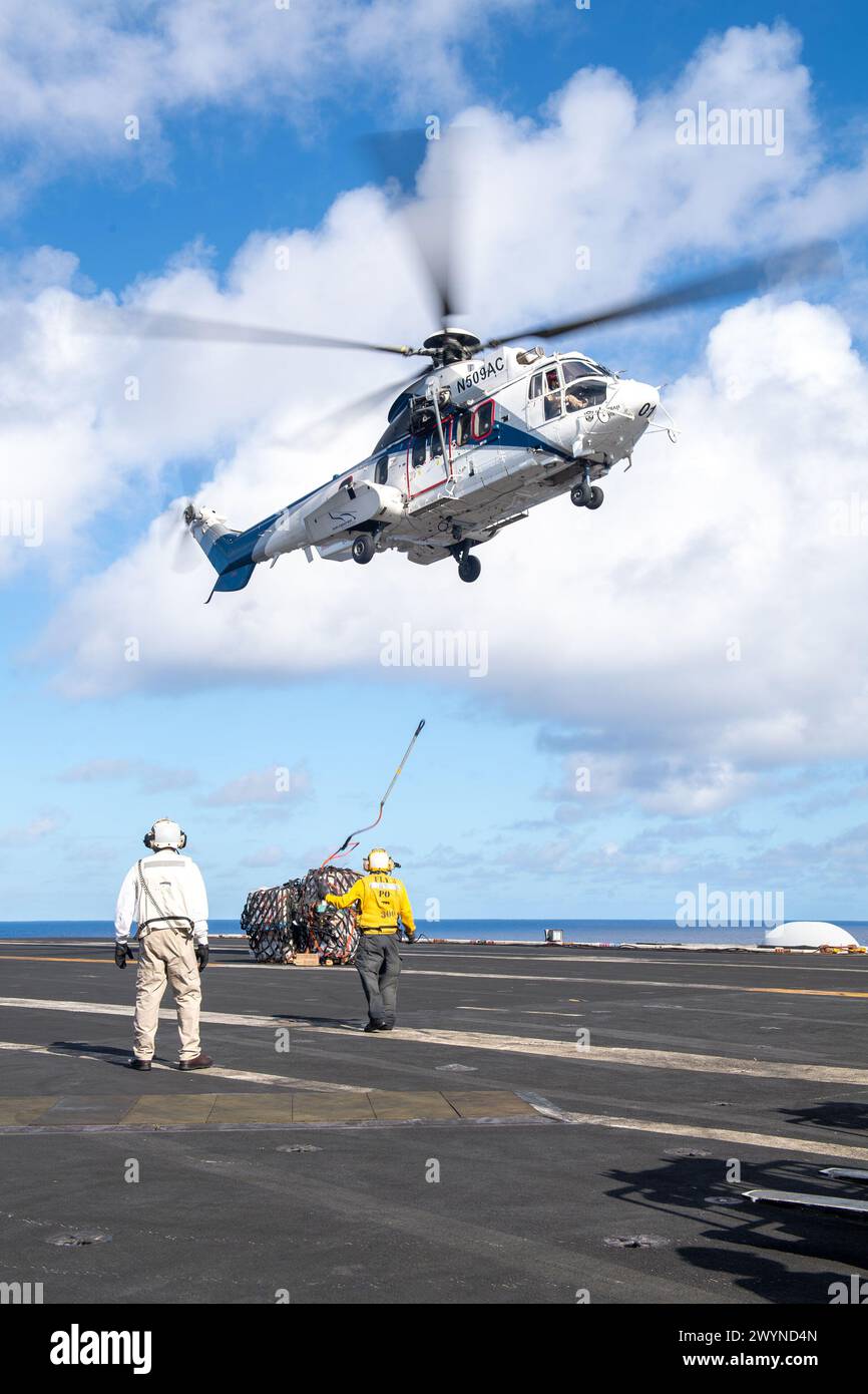 PHILIPPINE SEA (April 5, 2024) An AS-332 Super Puma, assigned to the ...