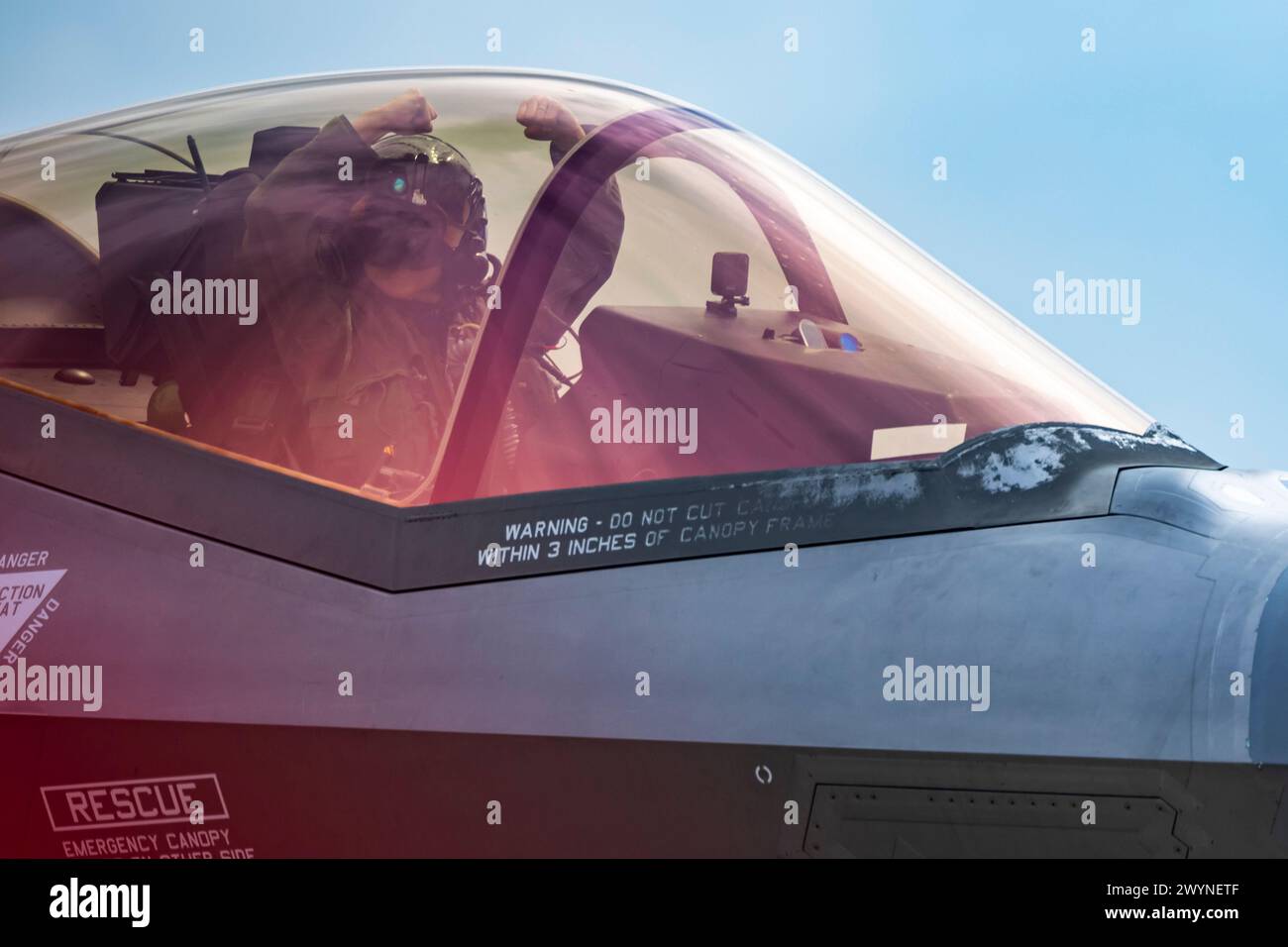 An F-35A Lightning II pilot returns from a performance during The Great ...