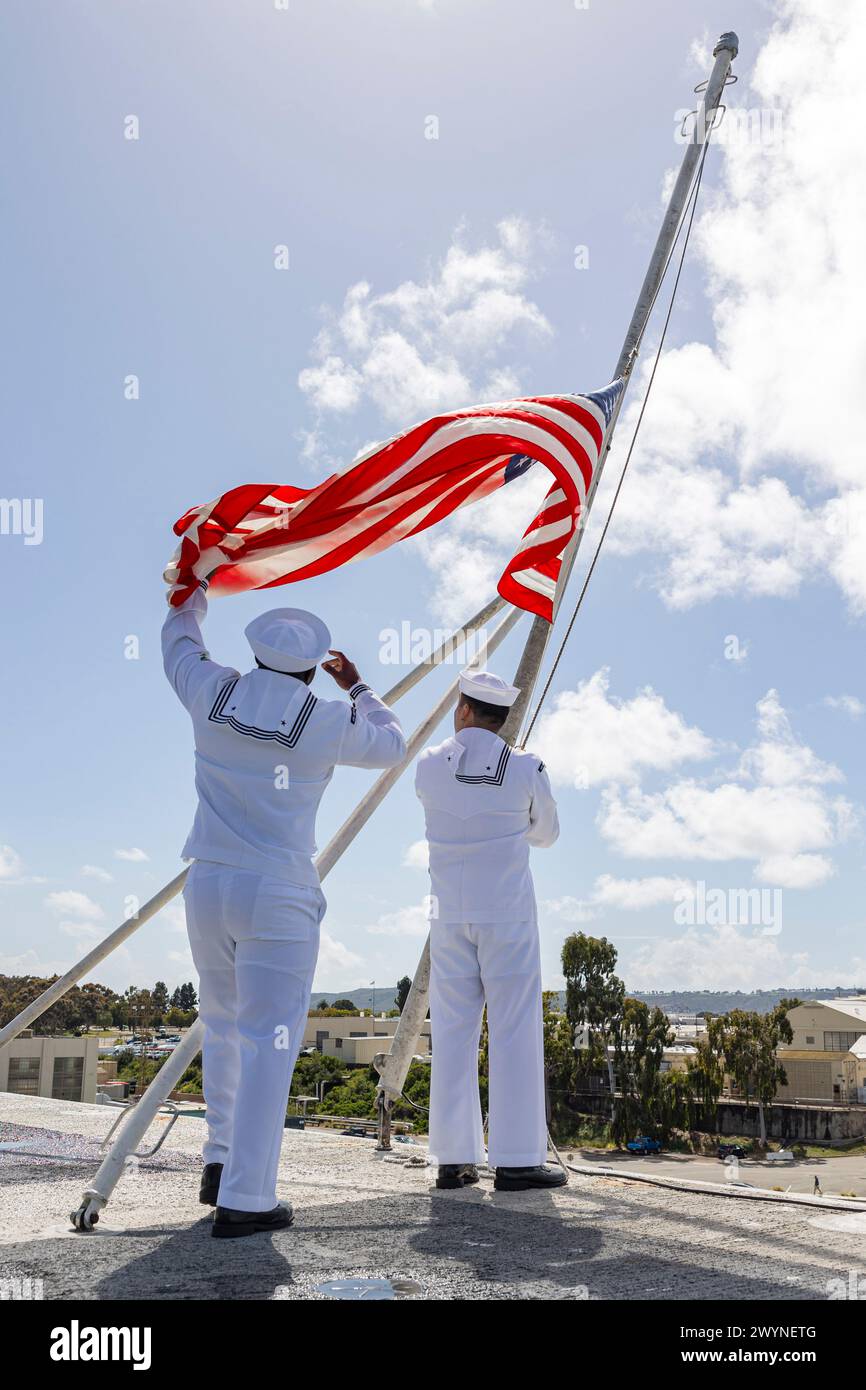 240405-N-LM220-1153 SAN DIEGO BAY (April 5, 2024) Aviation Ordnanceman ...