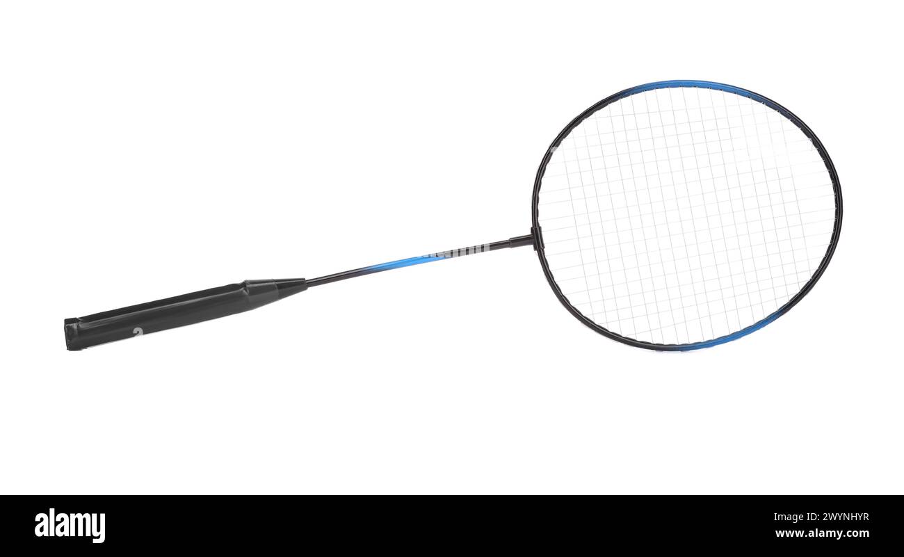 Badminton racket isolated on white. Sports equipment Stock Photo - Alamy