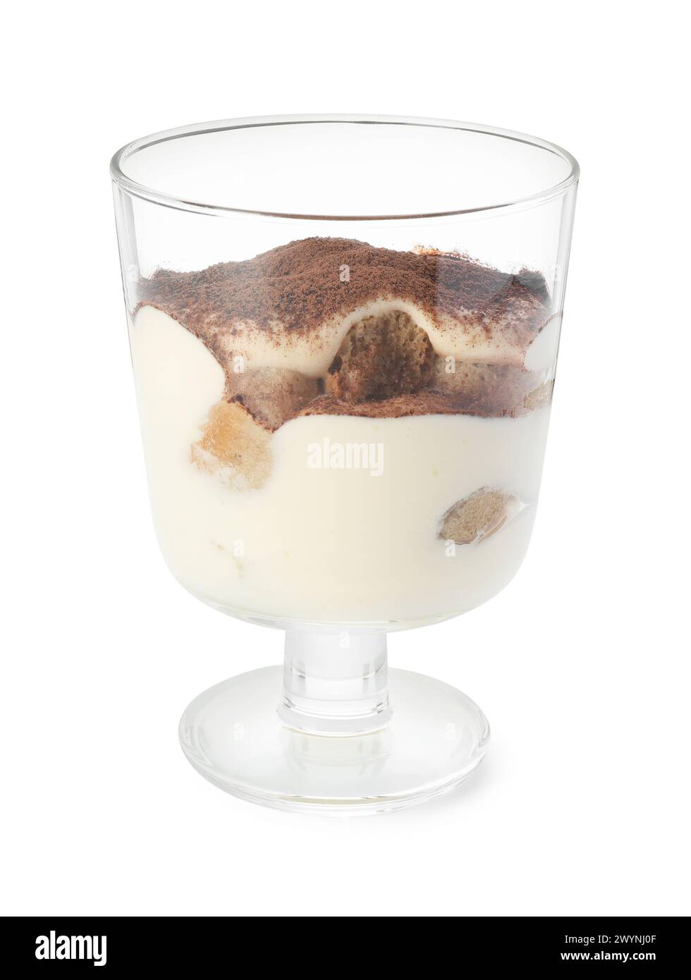 Delicious tiramisu in glass isolated on white Stock Photo - Alamy