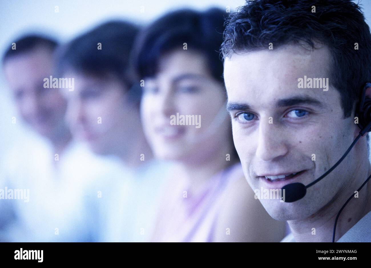 Portrait male female operators hi-res stock photography and images - Alamy