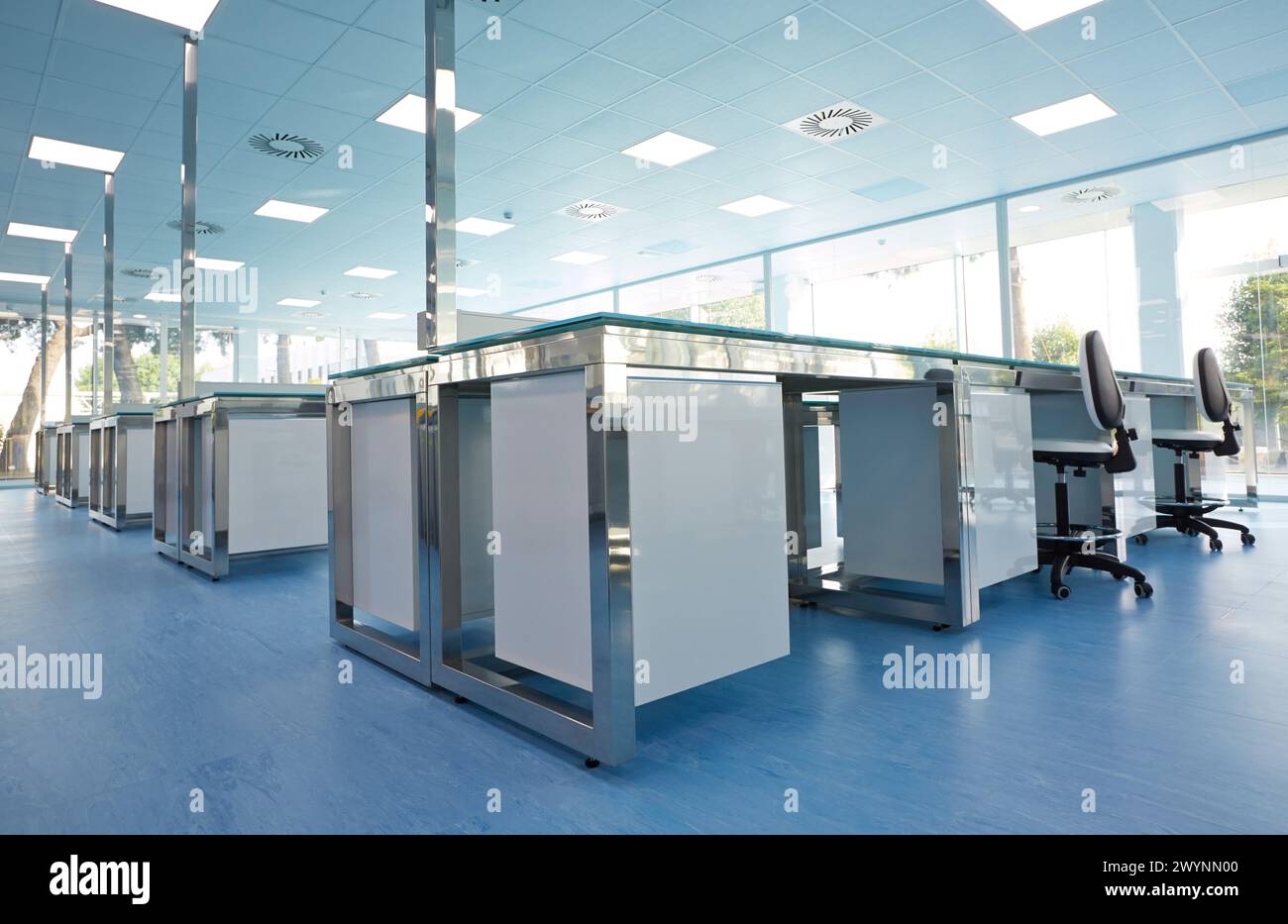 Bio pharmaceutical laboratory. Empty chemical laboratory. Barcelona ...