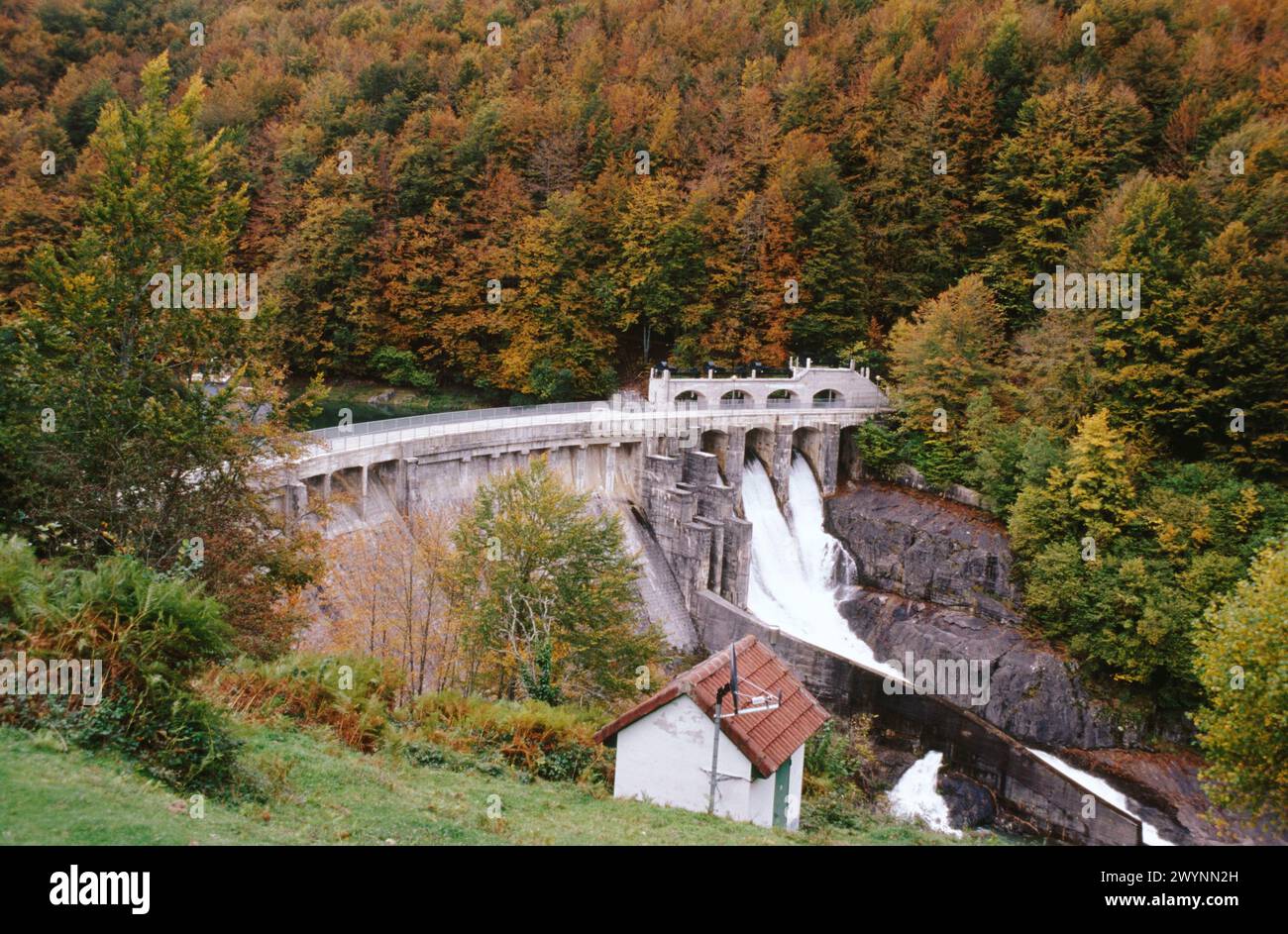 Irabia reservoir at Irati forest. Navarre. Spain Stock Photo - Alamy