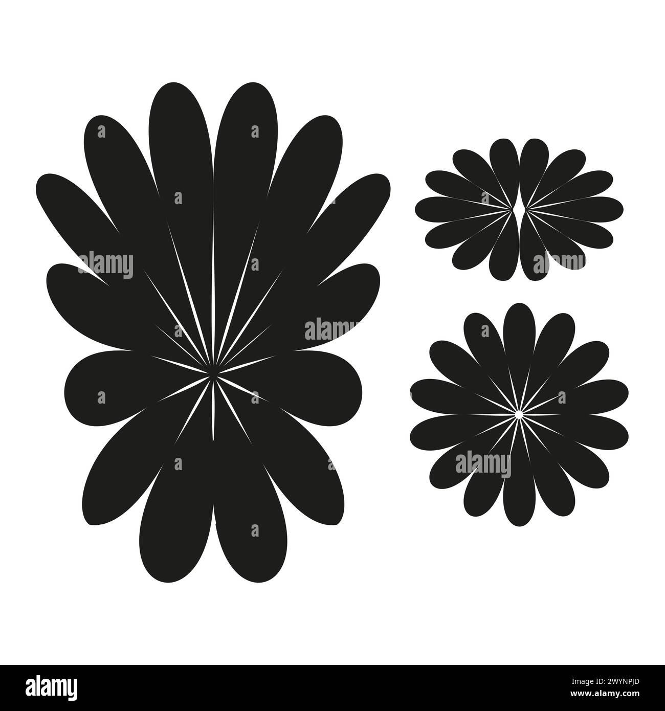 Abstract floral pattern set. Stylized blooming motif. Decorative flower ...