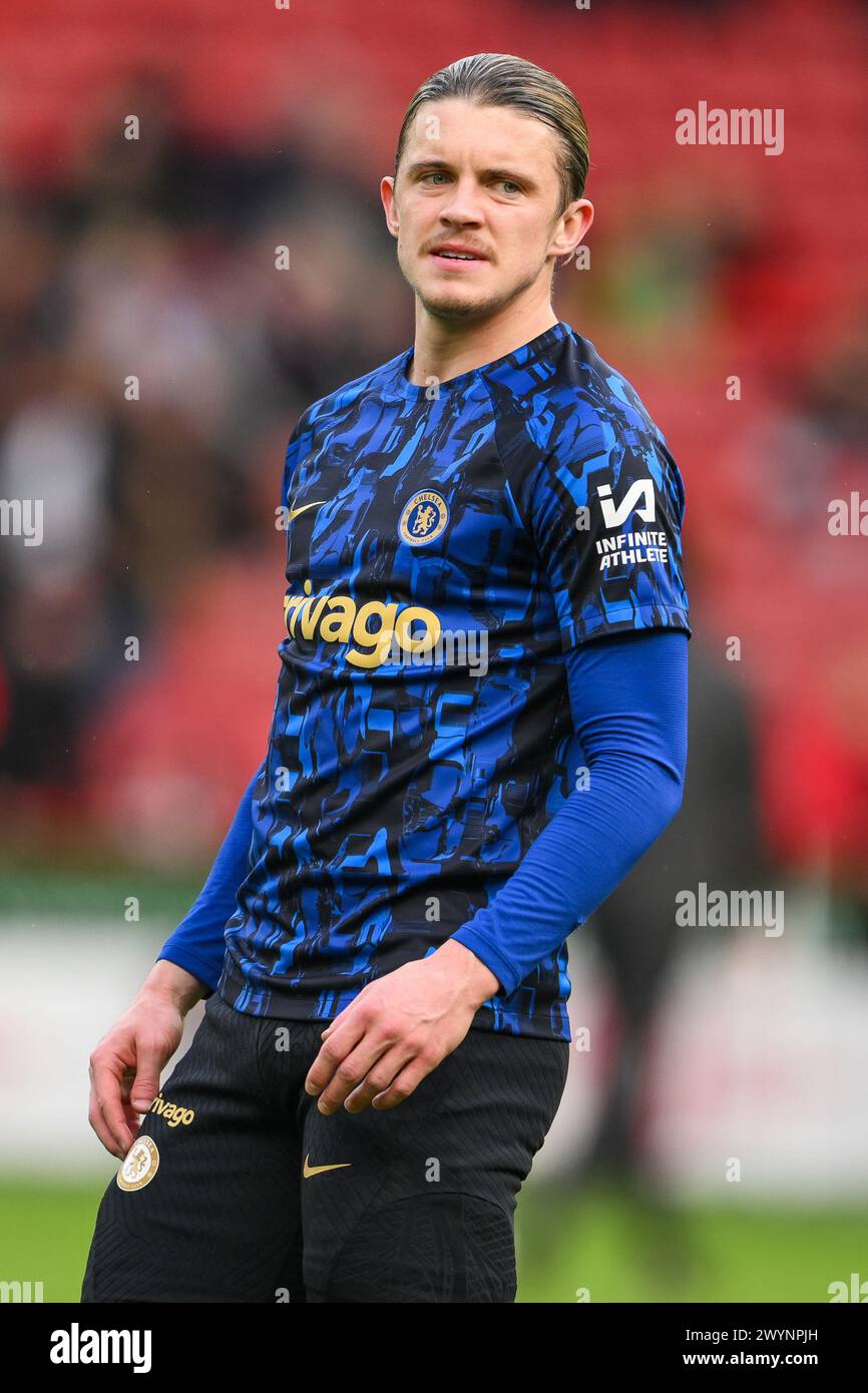 Conor Gallagher of Chelsea during the pre-game warmup ahead of the ...