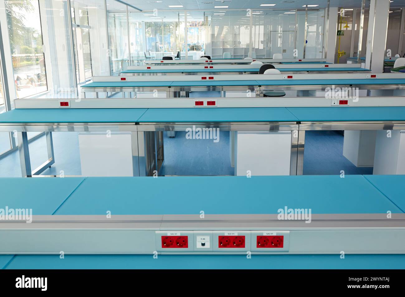 Bio pharmaceutical laboratory. Empty chemical laboratory. Barcelona ...