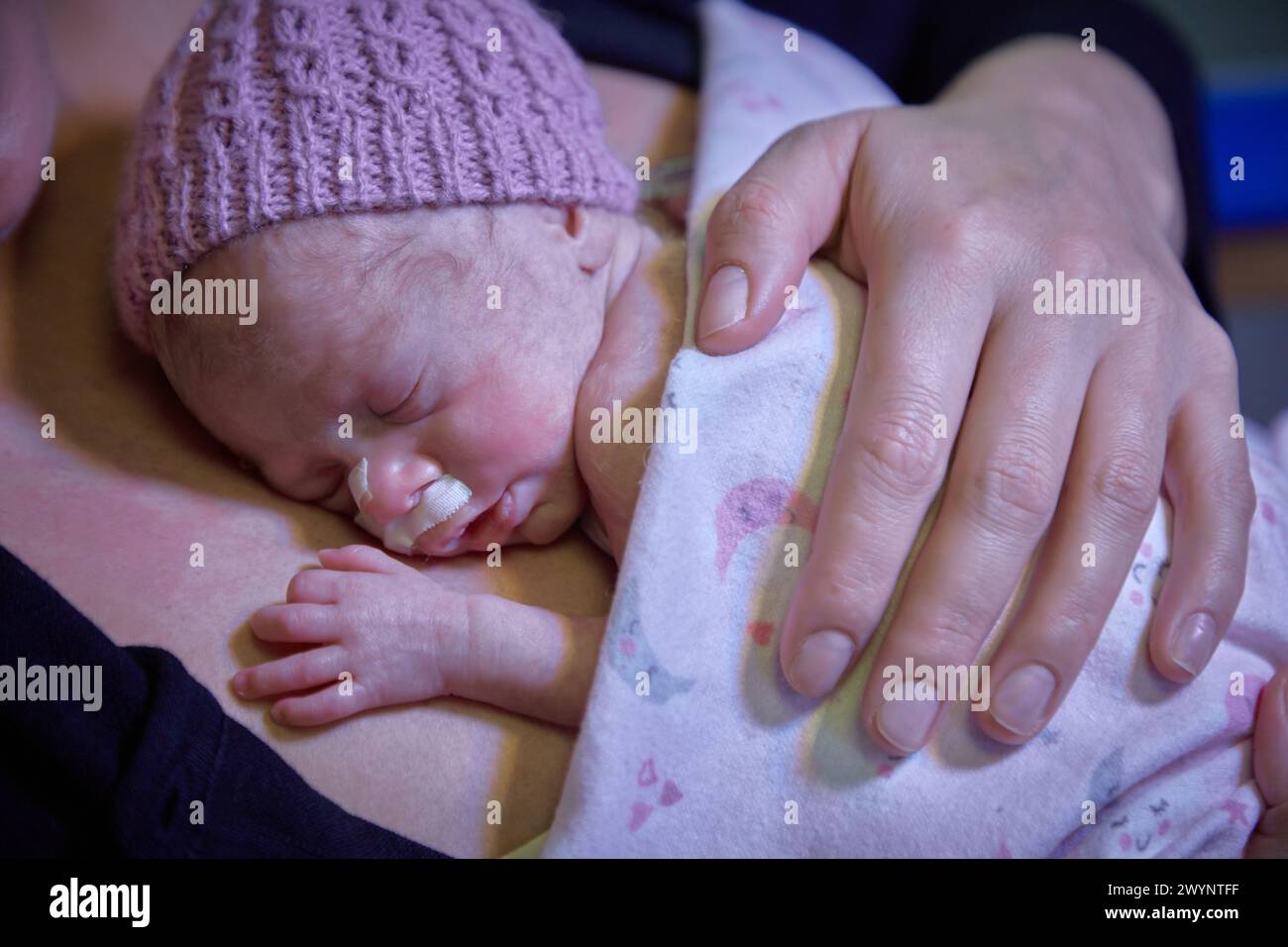 Mother with baby, mother-kangaroo method, Skin-to-skin contact ...