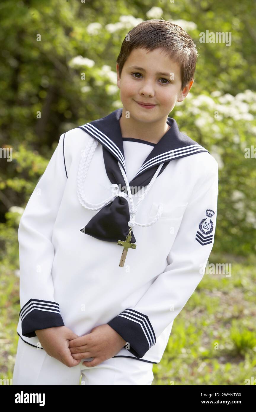 Boy with first communion dress hi-res stock photography and images - Alamy