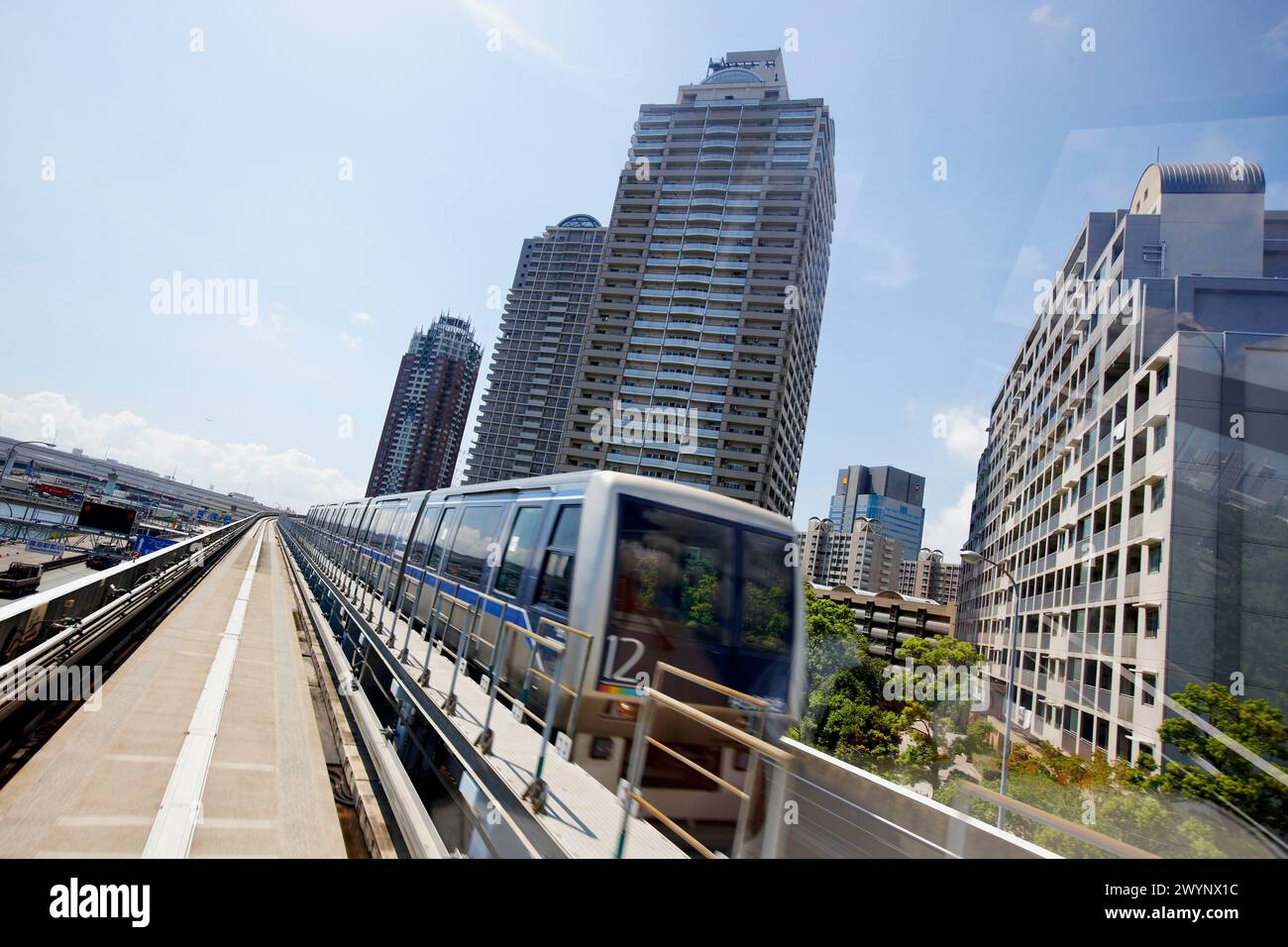 Yurikamome line, Monorail train, Tokyo, Japan Stock Photo - Alamy