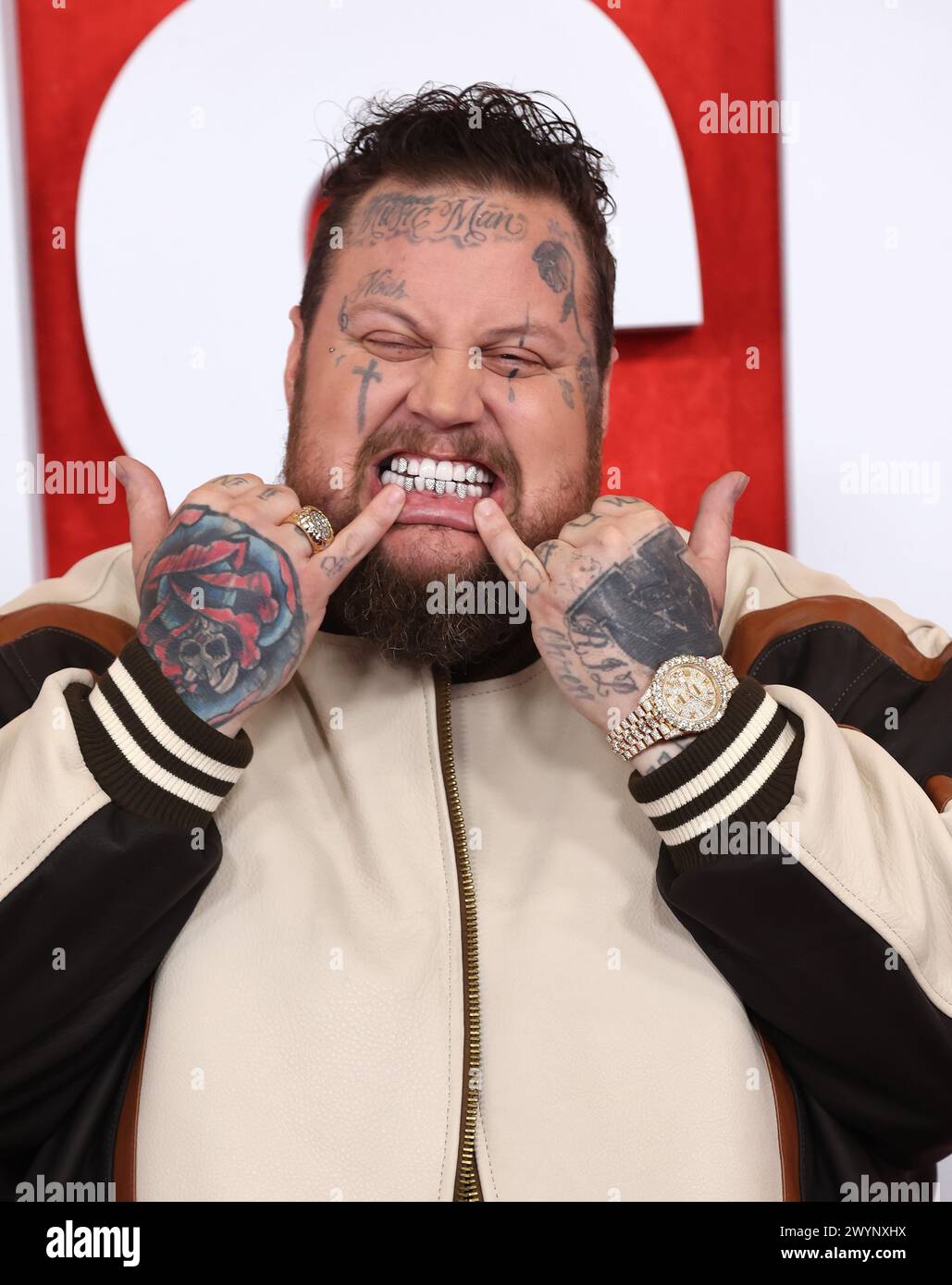 Austin, USA. 07th Apr, 2024. Jelly Roll arriving at the 2024 CMT Music ...