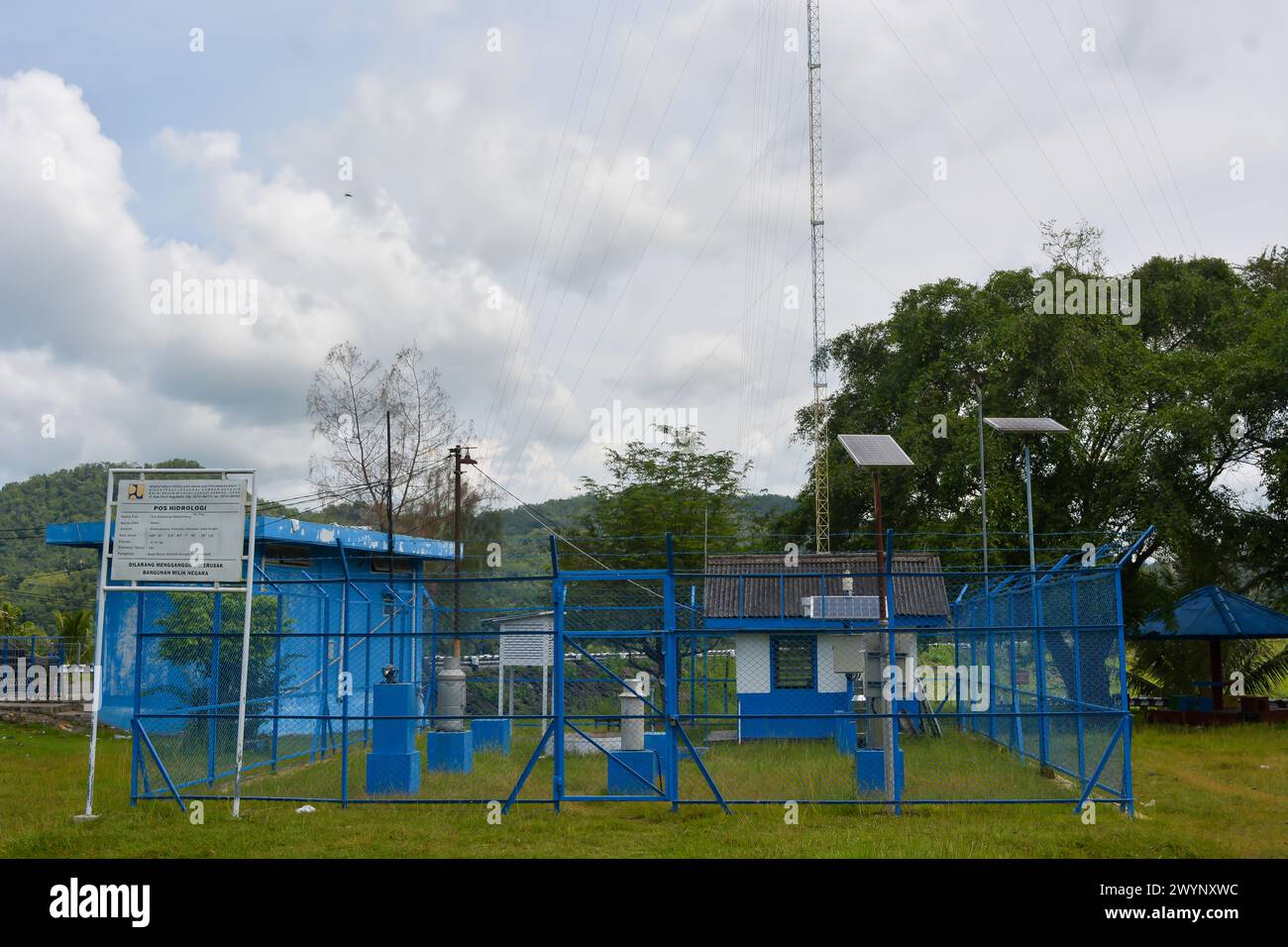 June 3, 2023, high voltage, electric voltage meter in a large field ...
