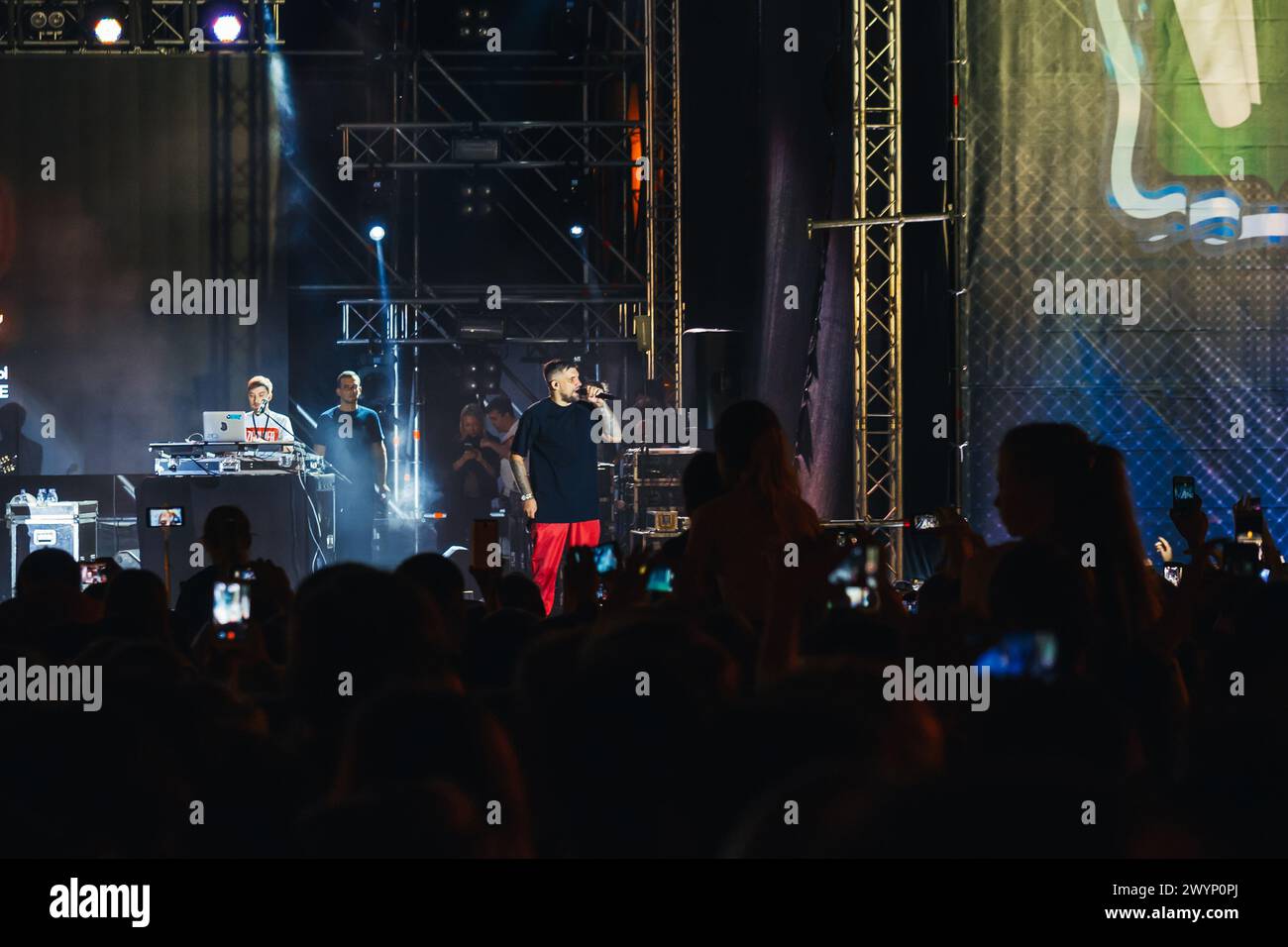 KINESHMA, RUSSIA - AUGUST 30, 2018: Popular Russian rap singer Basta at ...