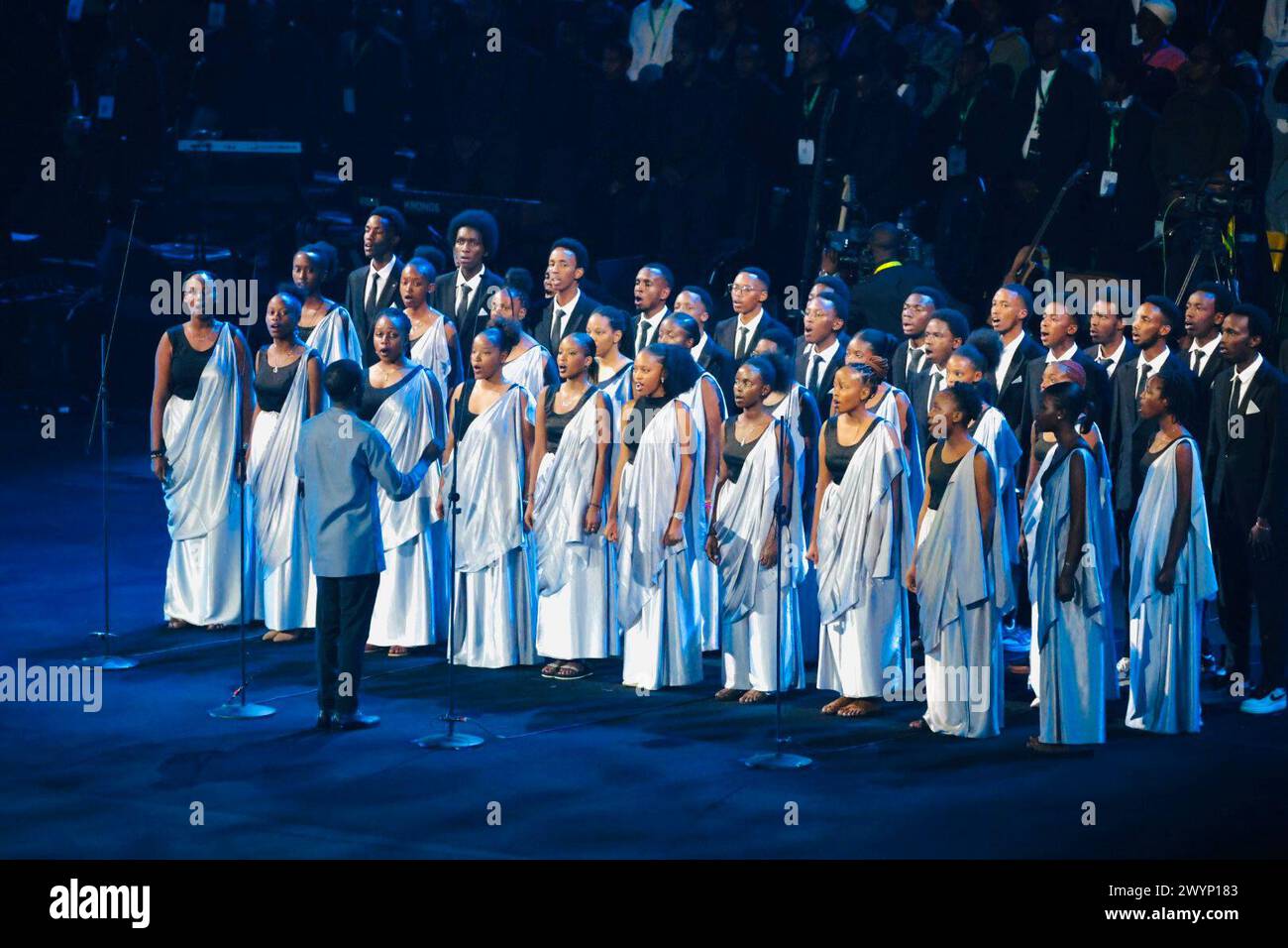 Kigali, Rwanda. 7th Apr, 2024. Students perform during the ...
