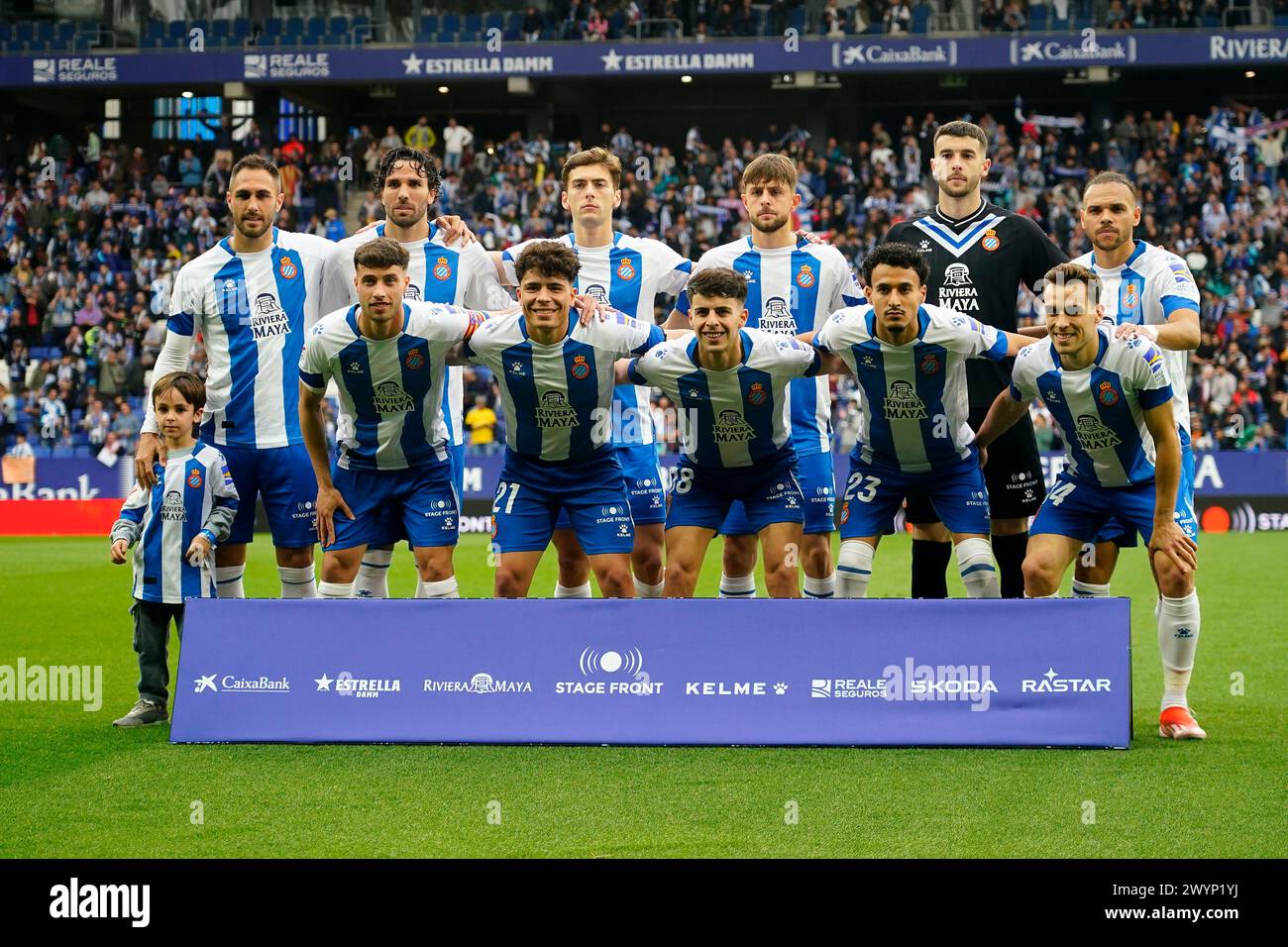 Barcelona, Spain. 07th Apr, 2024. RCD Espanyol team group during the La ...