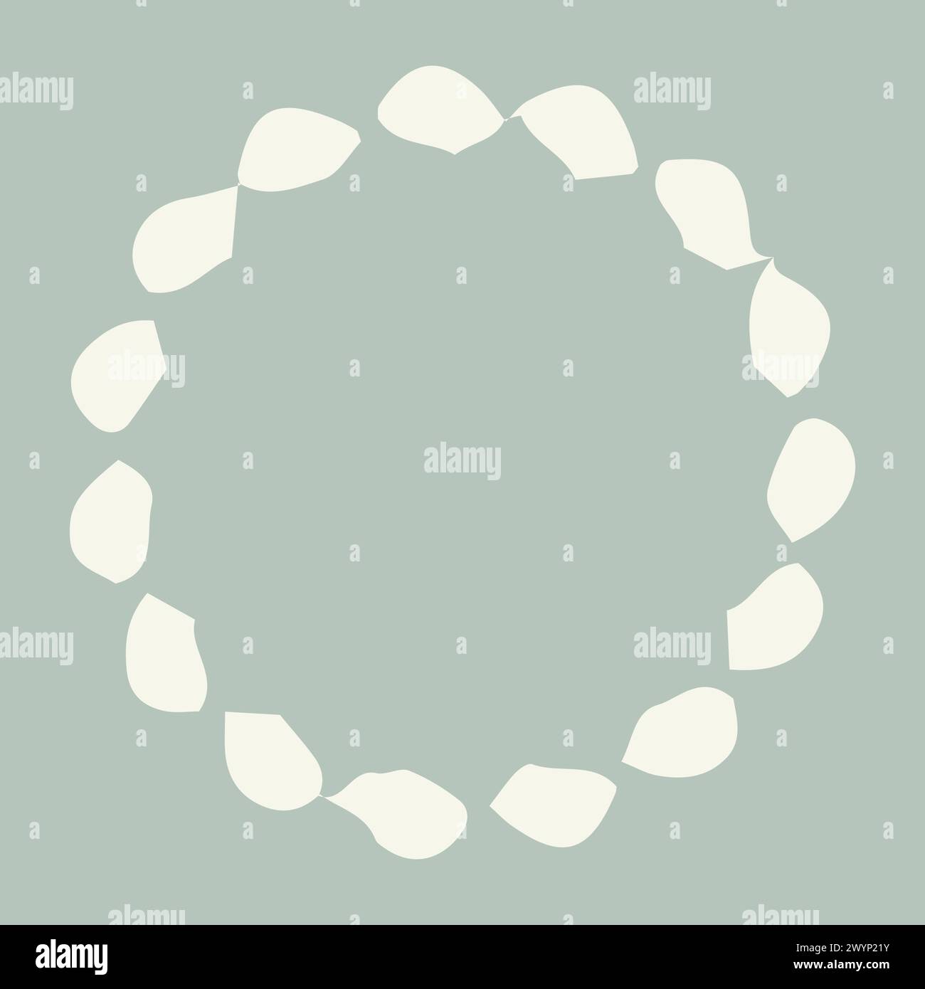 Handmade linocut organic vector wreath in whimsical scandi style ...