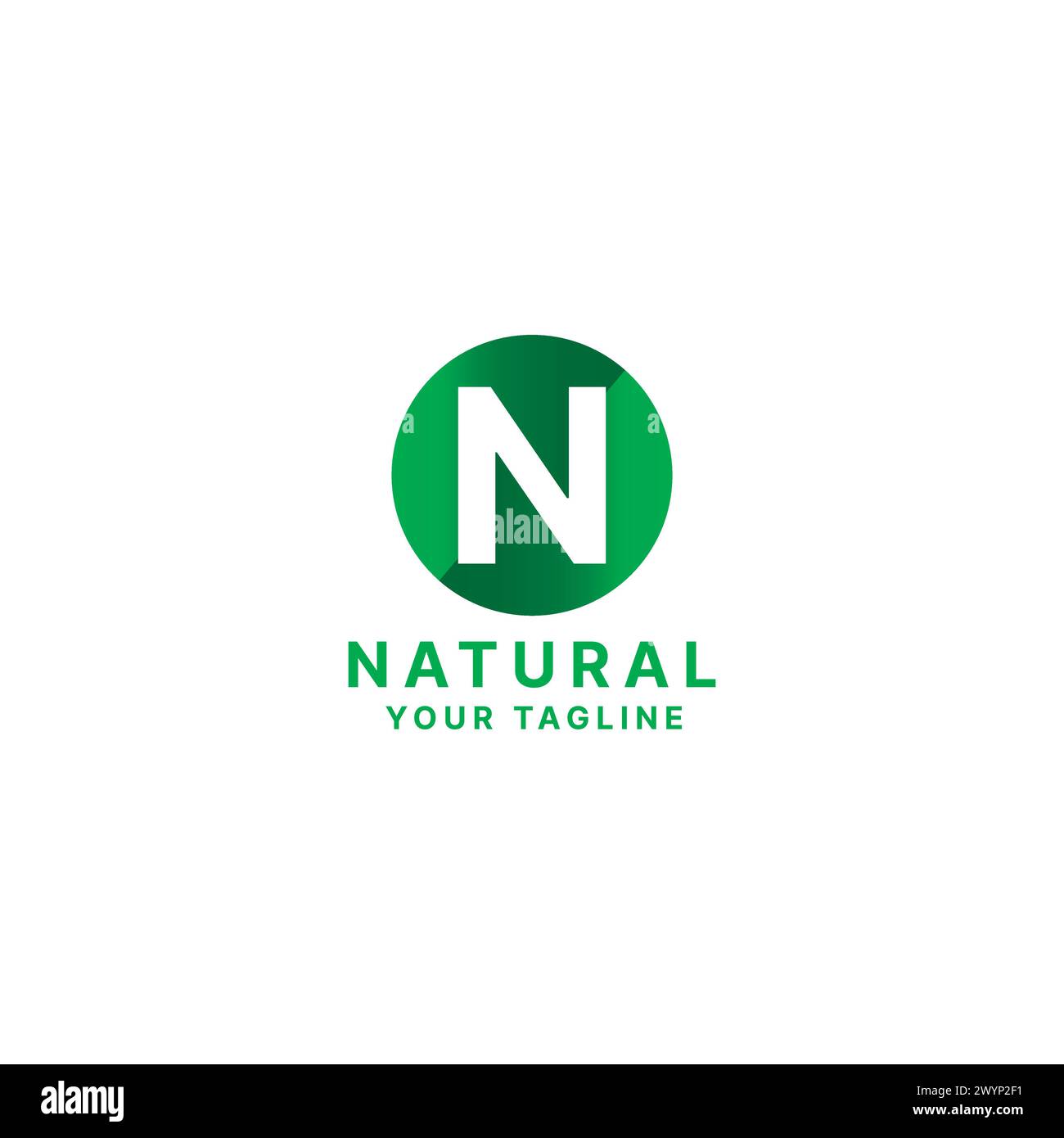 Alphabet letter O N logo in green gradient circle shape or symbol for ...
