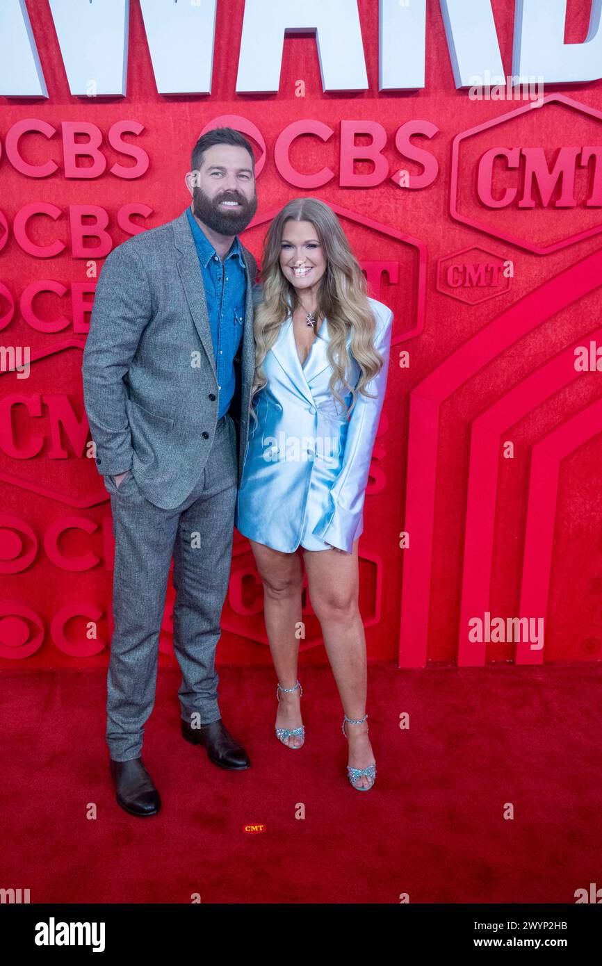 Country singer JORDAN DAVIS and wife KRISTEN O'CONNOR walks the red ...