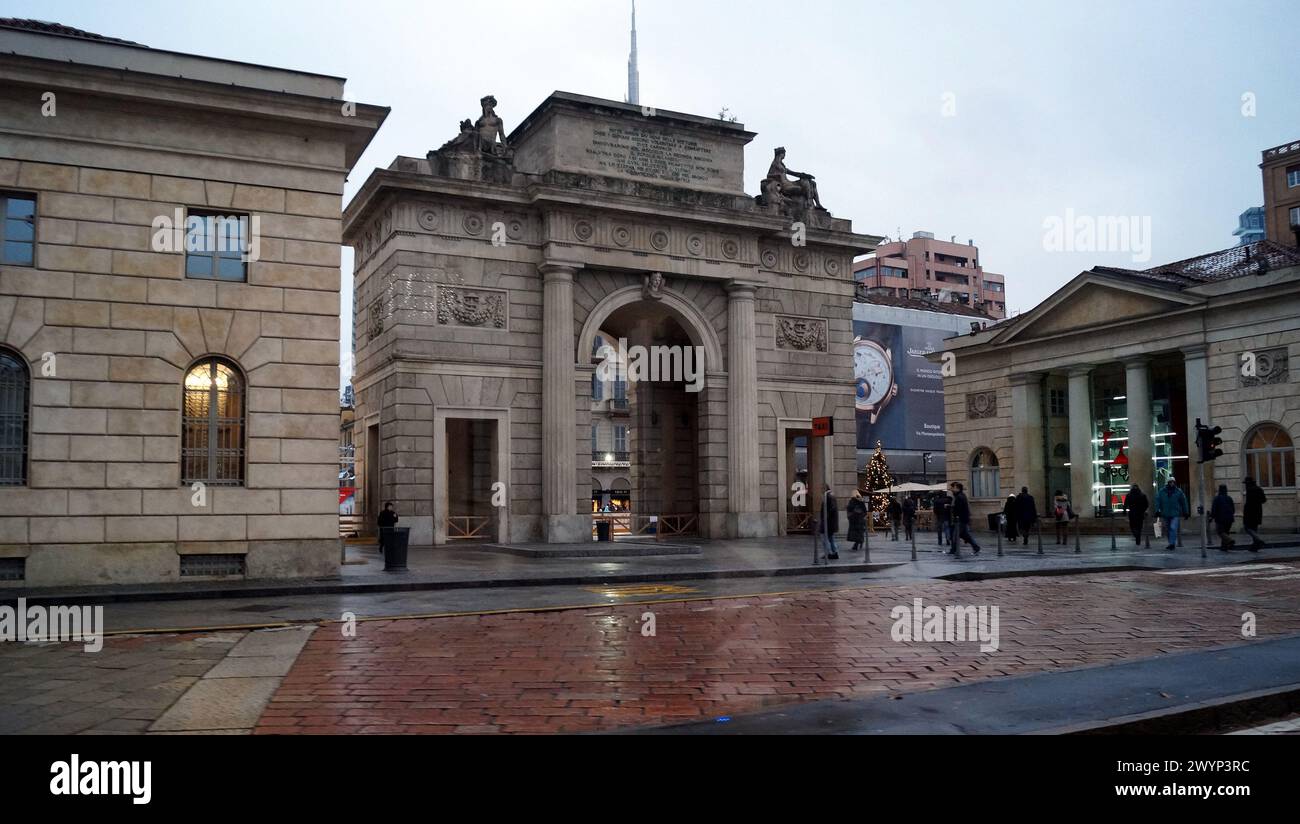 Porta Garibaldi, old city gate, neoclassical arch built in 1825 ...