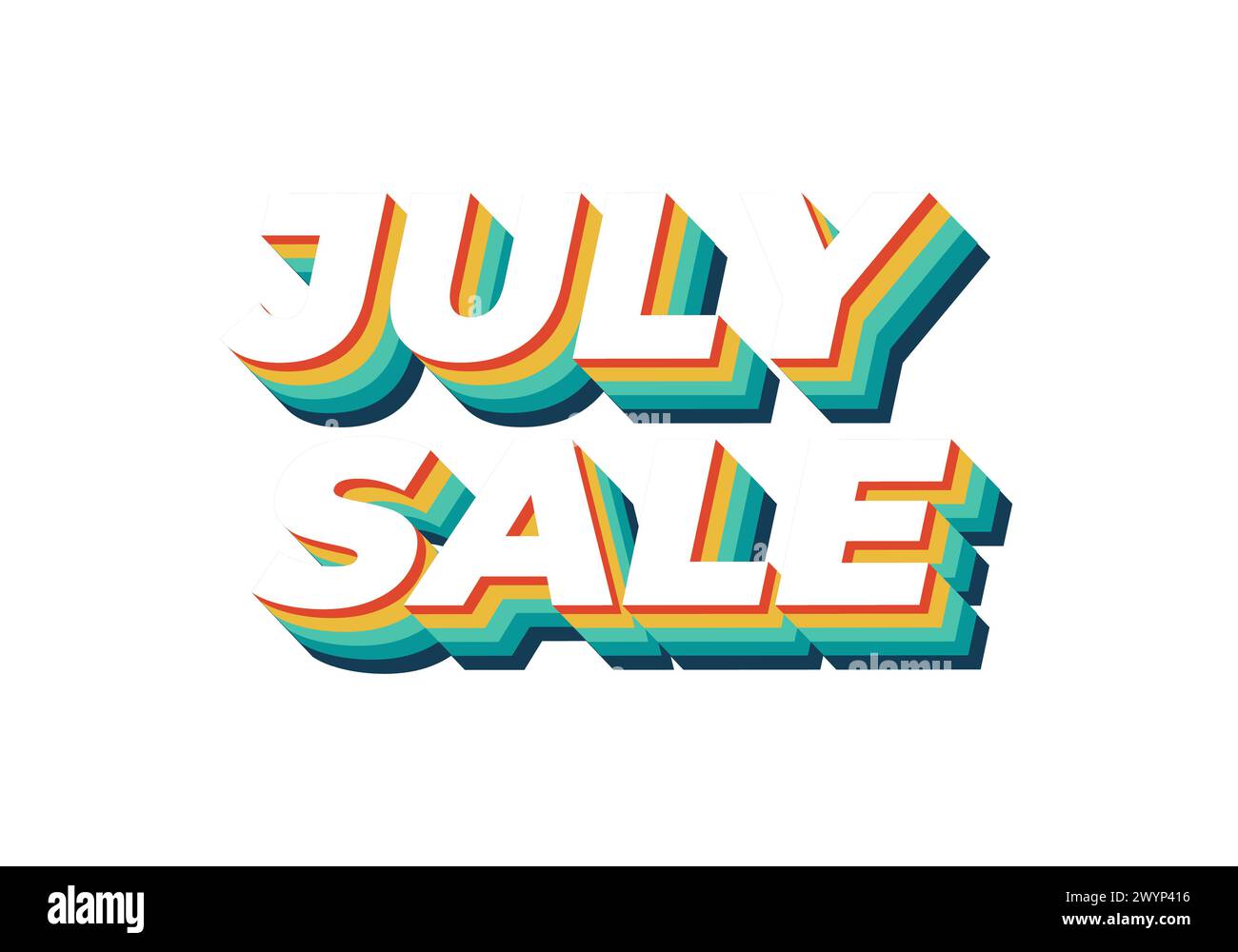 July sale. Text effect design in 3 dimension style and eye catching ...