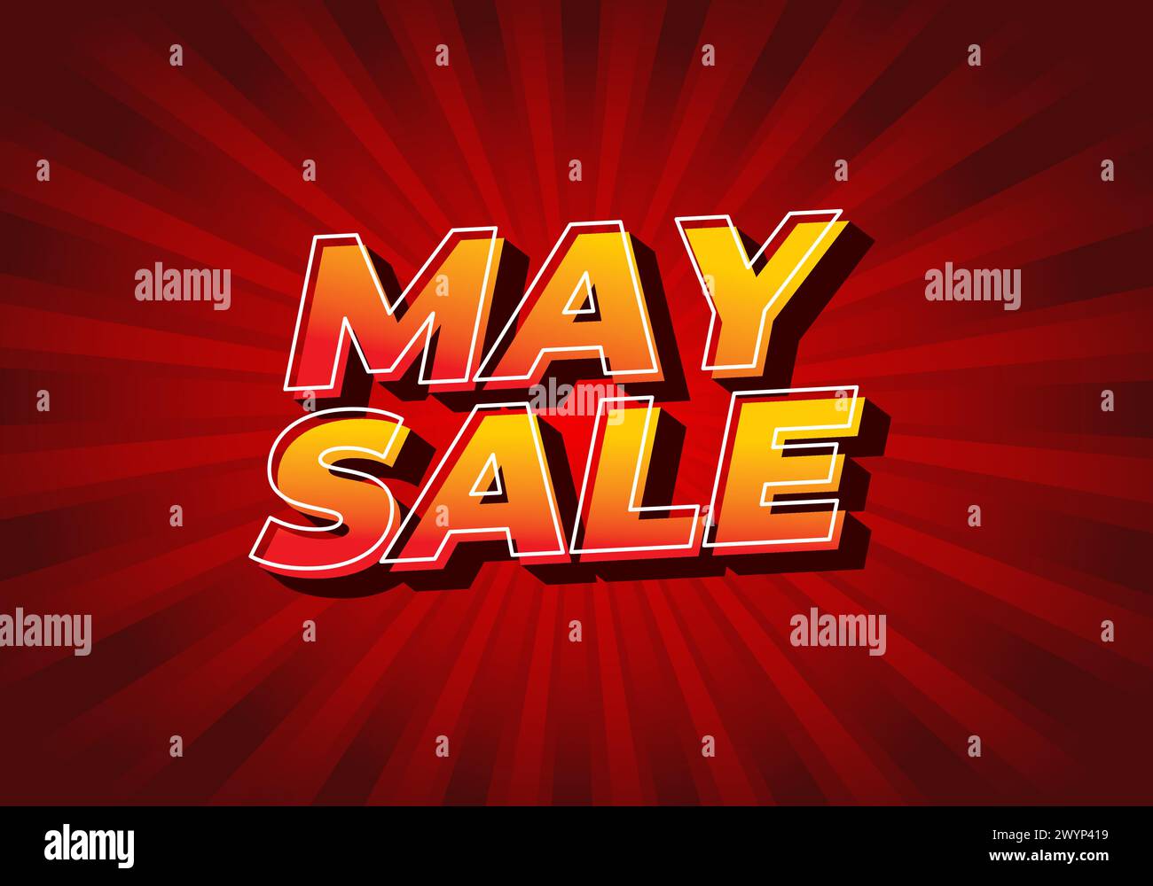 May sale. Text effect design in 3 dimensions style and eye catching ...