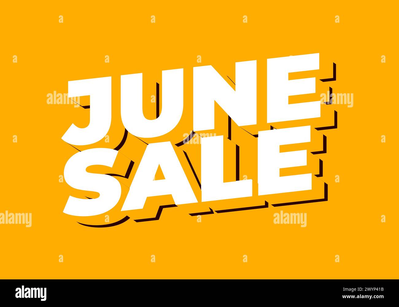 June sale. Text effect design in 3 dimensions style with eye catching ...